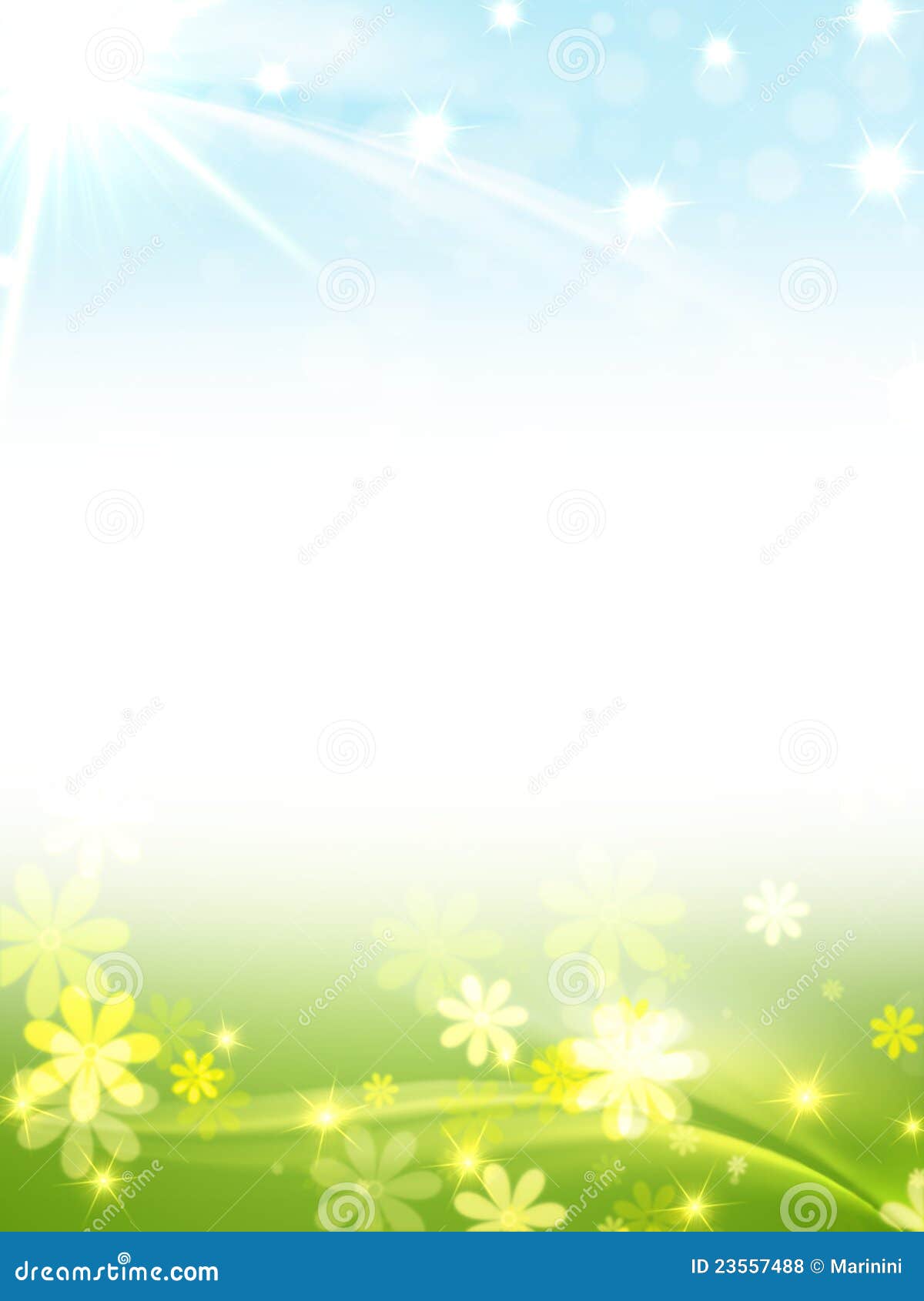 Blue green spring frame stock illustration. Illustration of marguerite ...