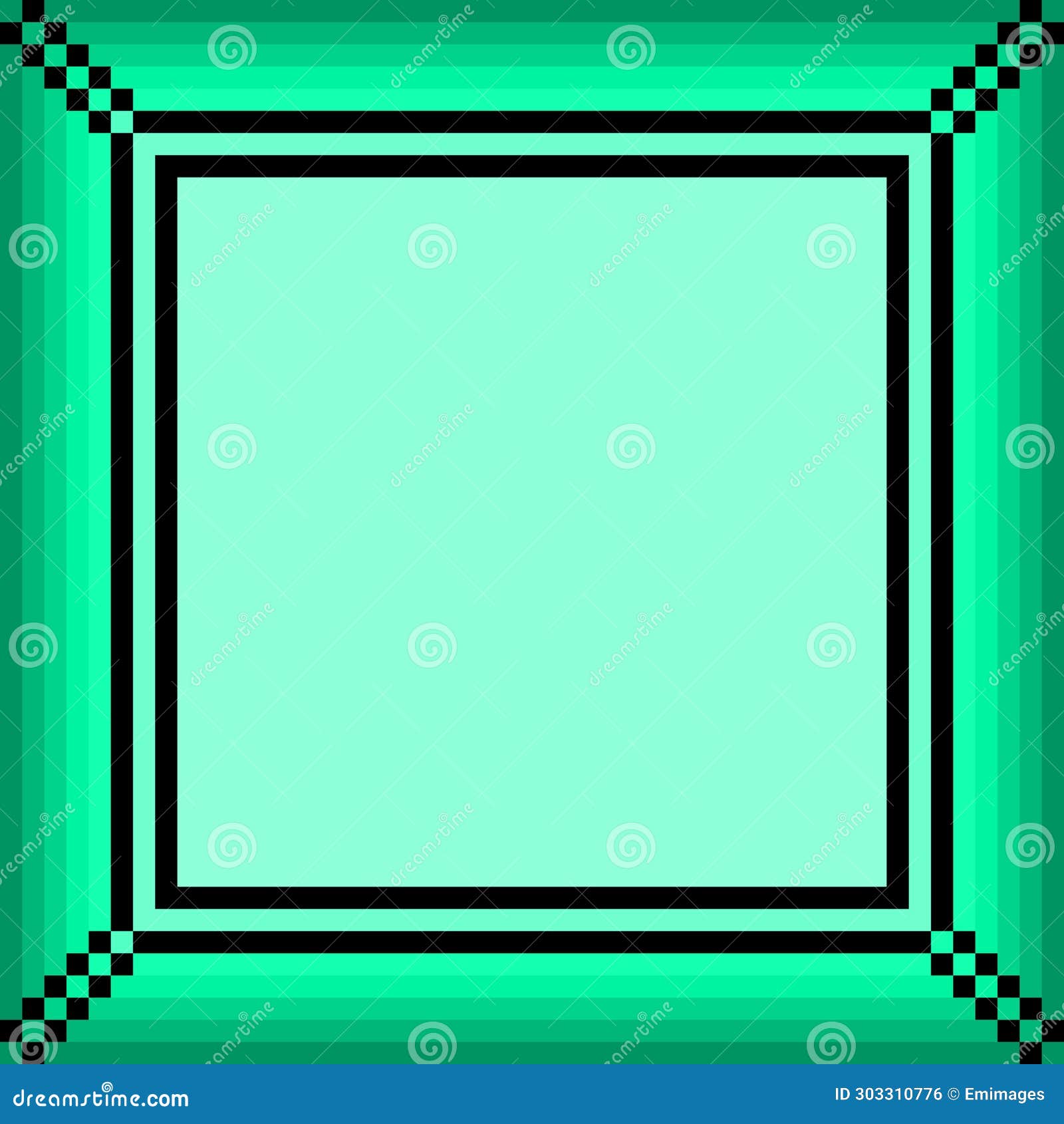 Blue-green Background with Green Gradient Frame Stock Illustration ...