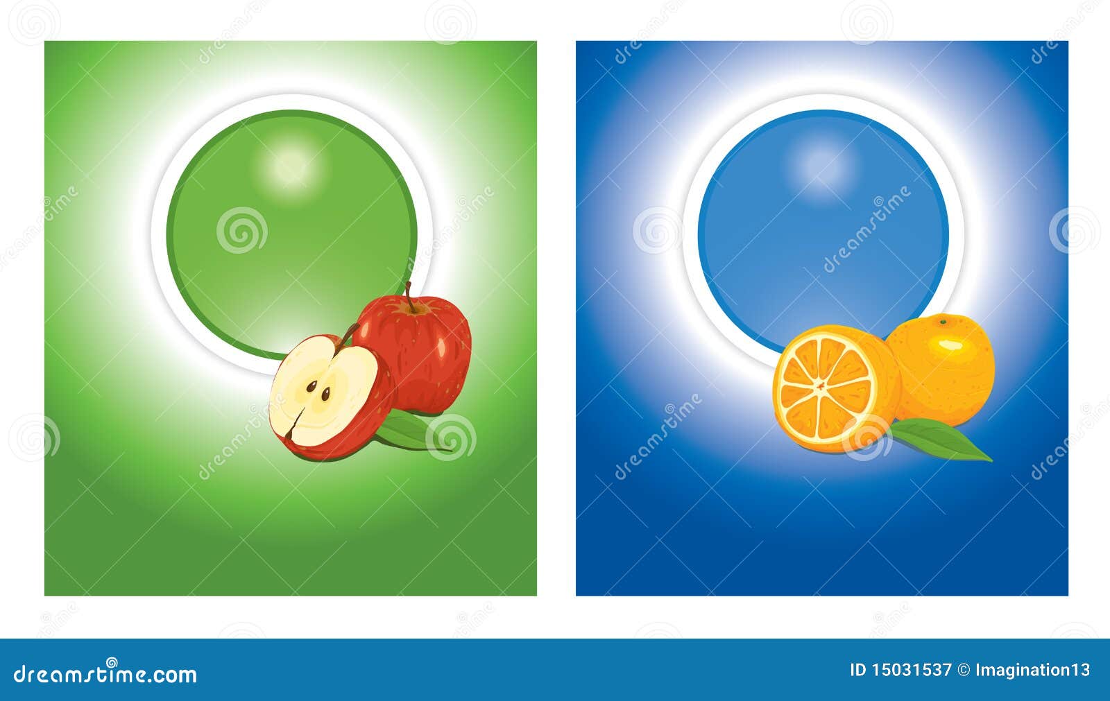 Blue and green stickers stock vector. Illustration of apple - 15031537