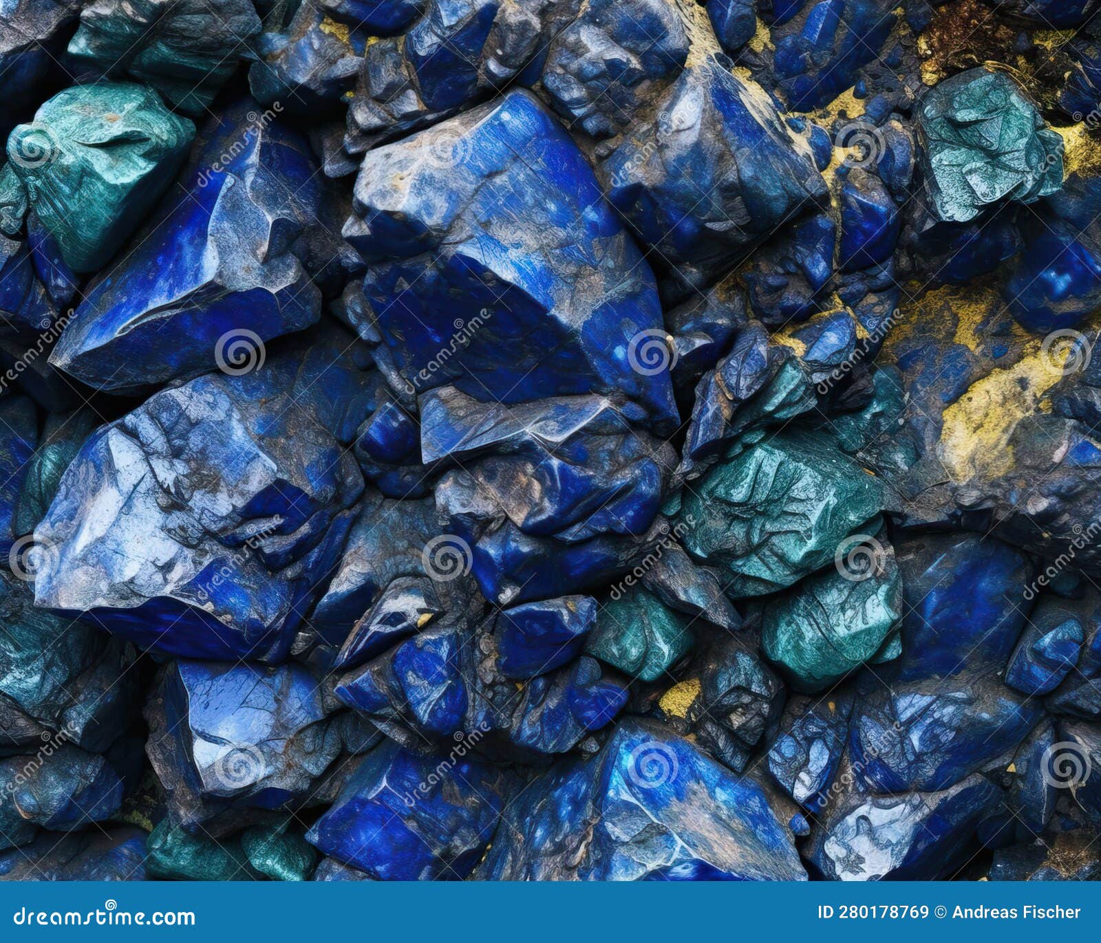 Blue-green Stone Background, Azurite Stone Texture. Stock Illustration ...