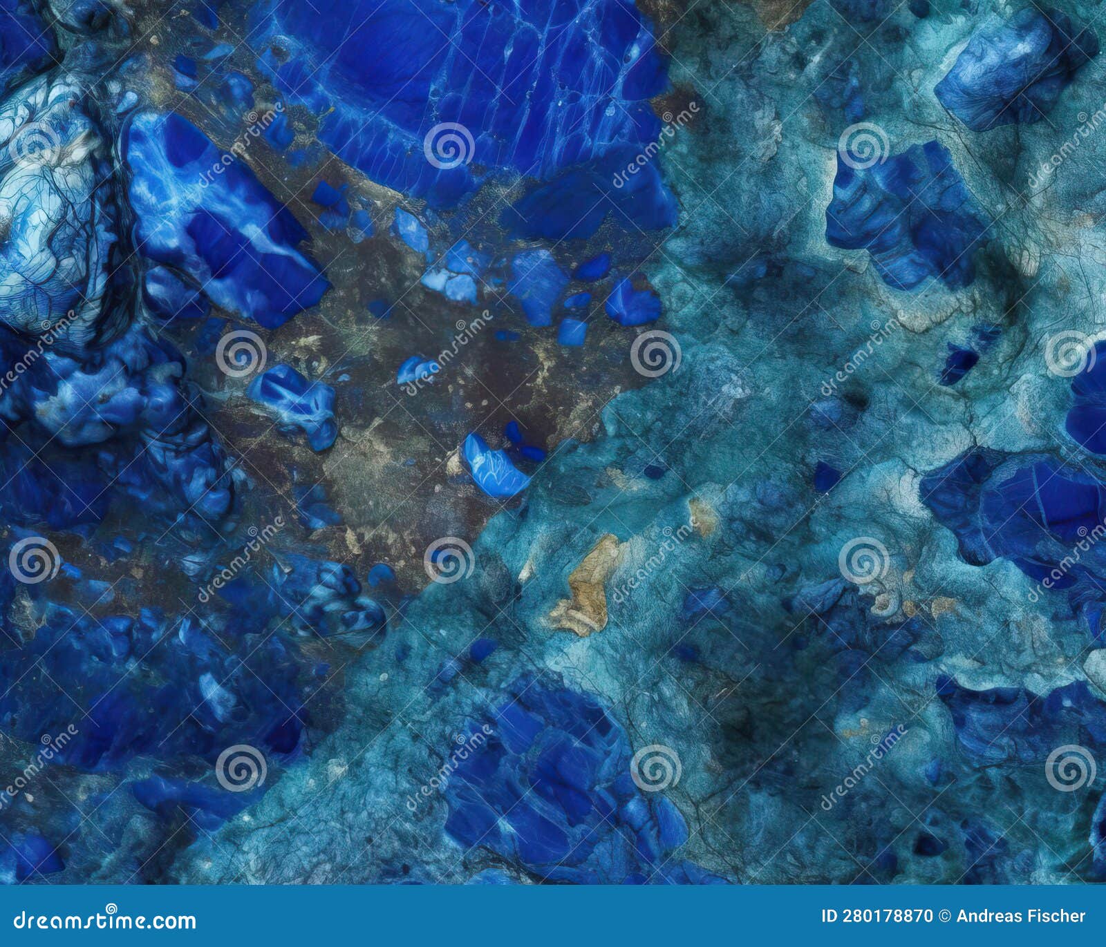 Blue-green Stone Background, Azurite Stone Texture. Stock Illustration ...