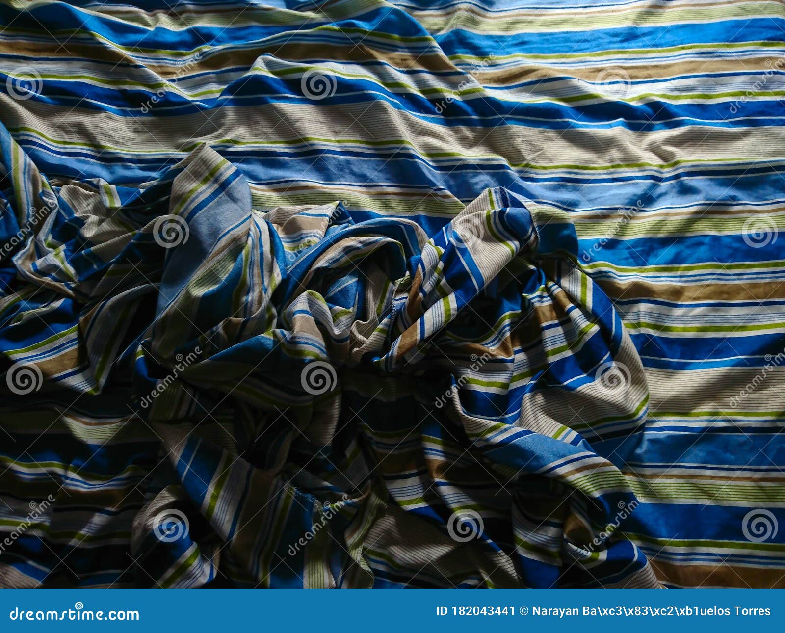Blue and Green Striped Fabric. Textile Concept Stock Image - Image of ...
