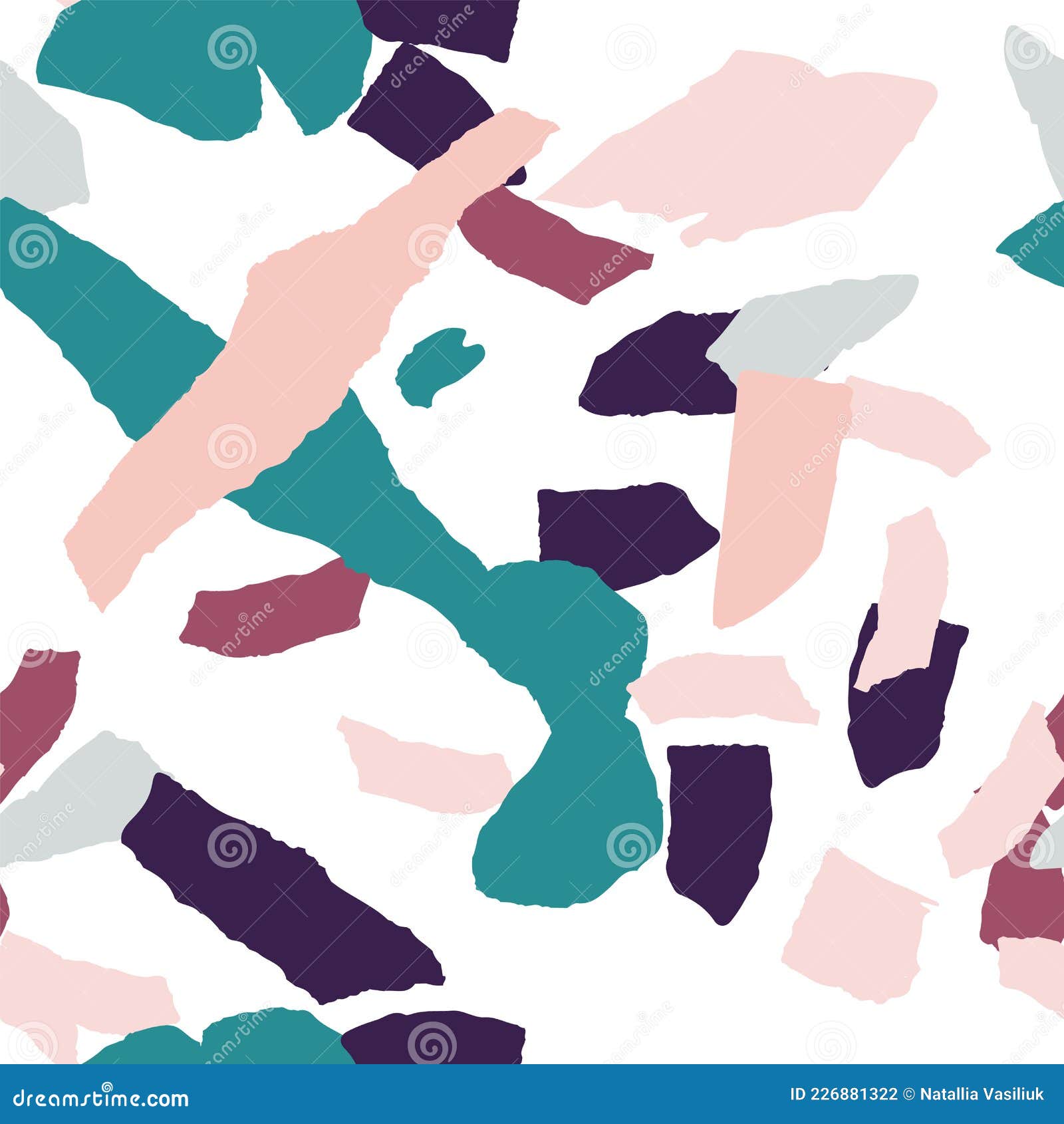 Blue and Green Terrazzo Wall Vector Seamless Stock Illustration ...