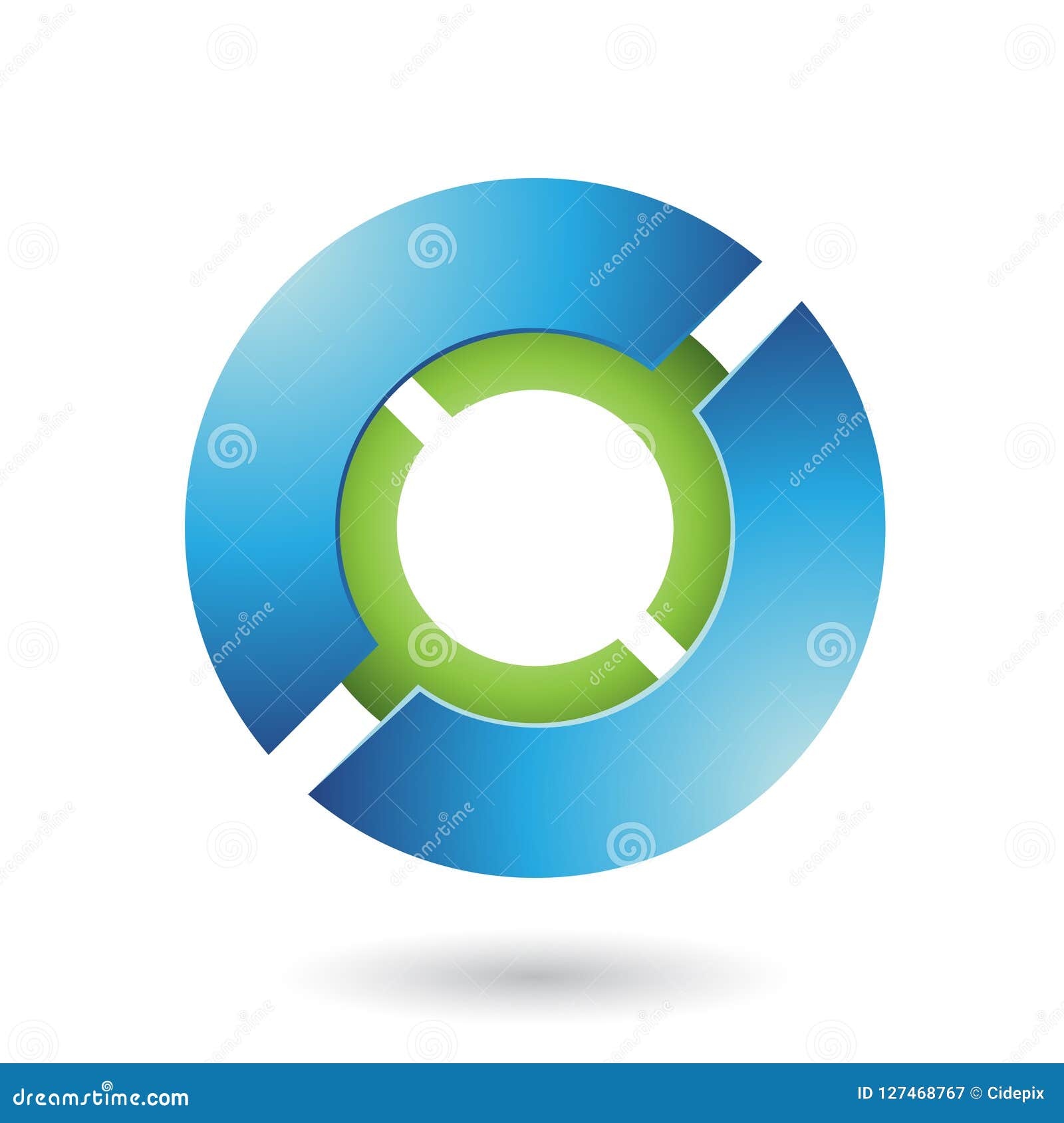 Blue and Green Thick Futuristic Round Disk Vector Illustration Stock ...