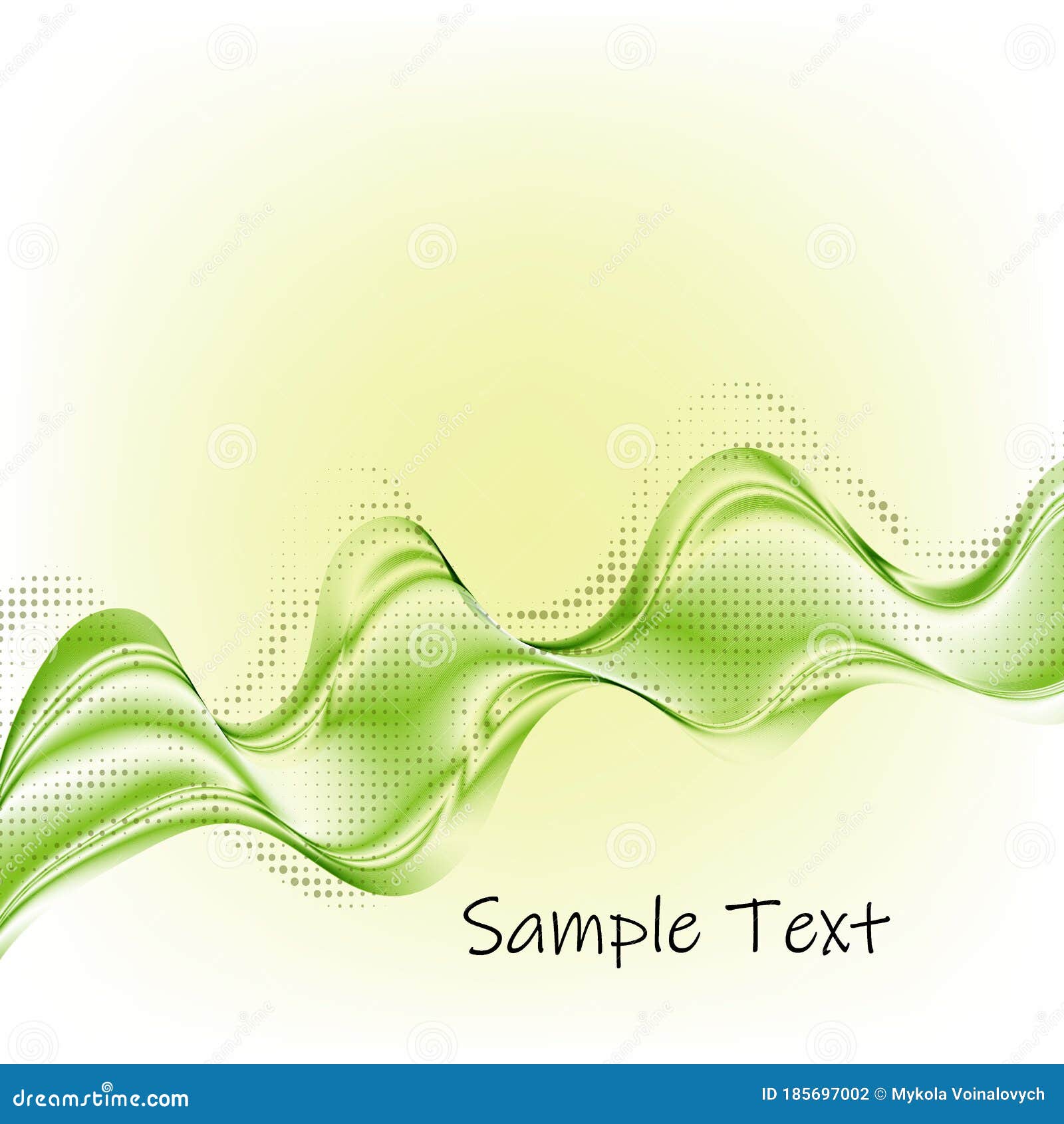 Blue-green Trendy Vector Horizontal Wave on a White Background. Design ...