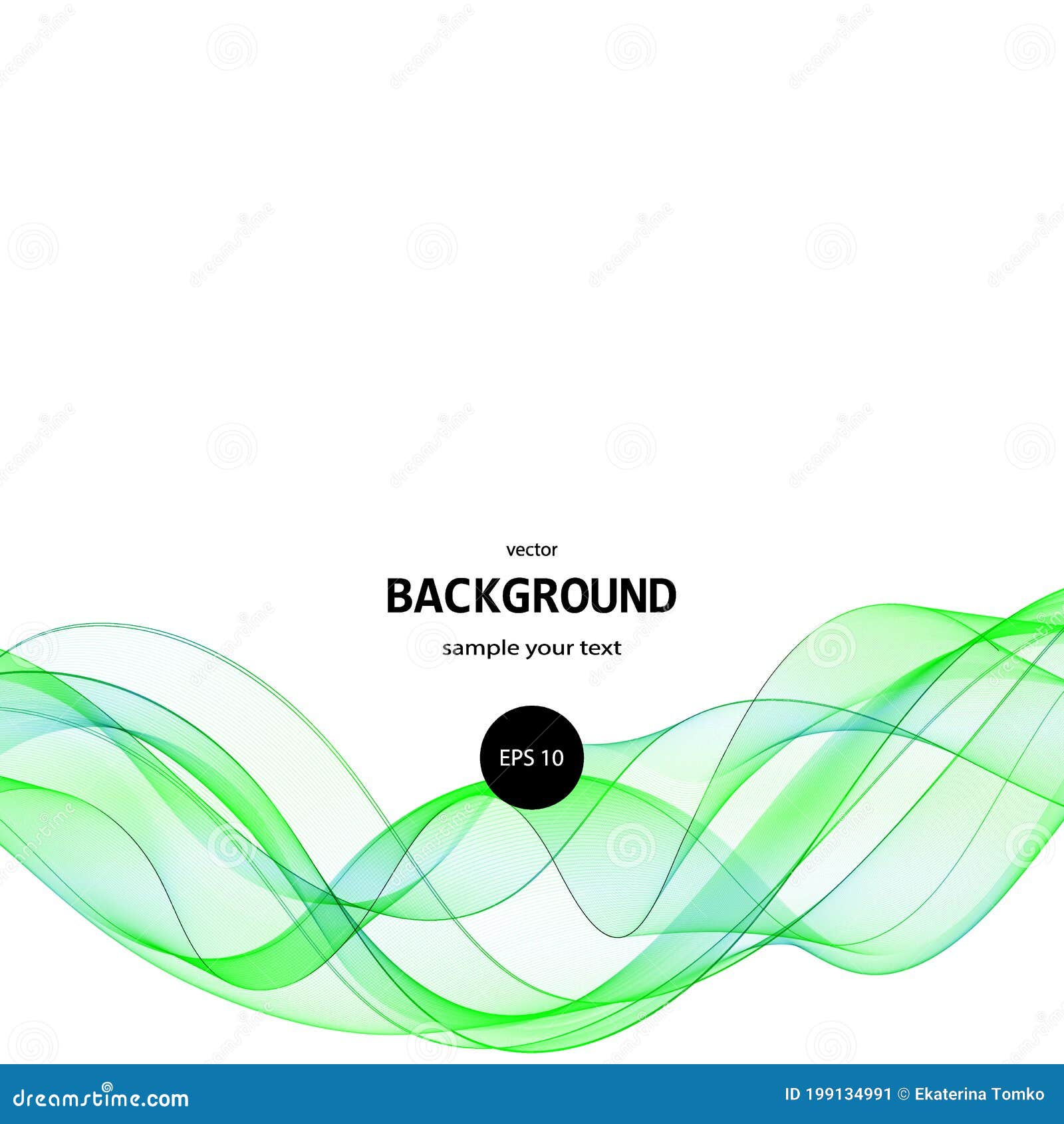 Blue and Green Wave. Abstract Vector Graphics RGB. Eps 10 Stock ...
