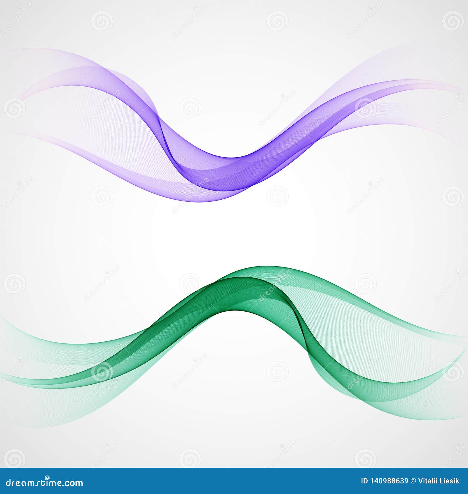 Blue and Green Wave. Set of Vector Design Element. Stock Vector ...