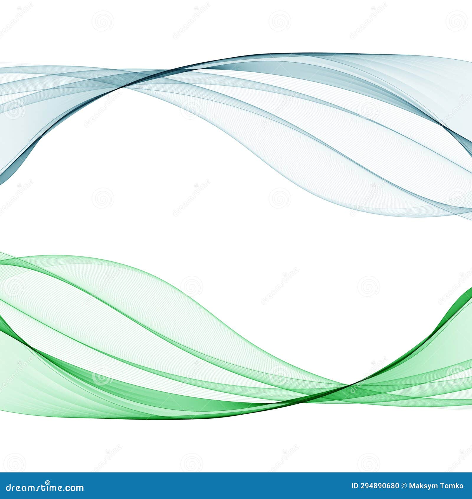 Blue and Green Wave. Vector Illustration. Abstract Layout for ...