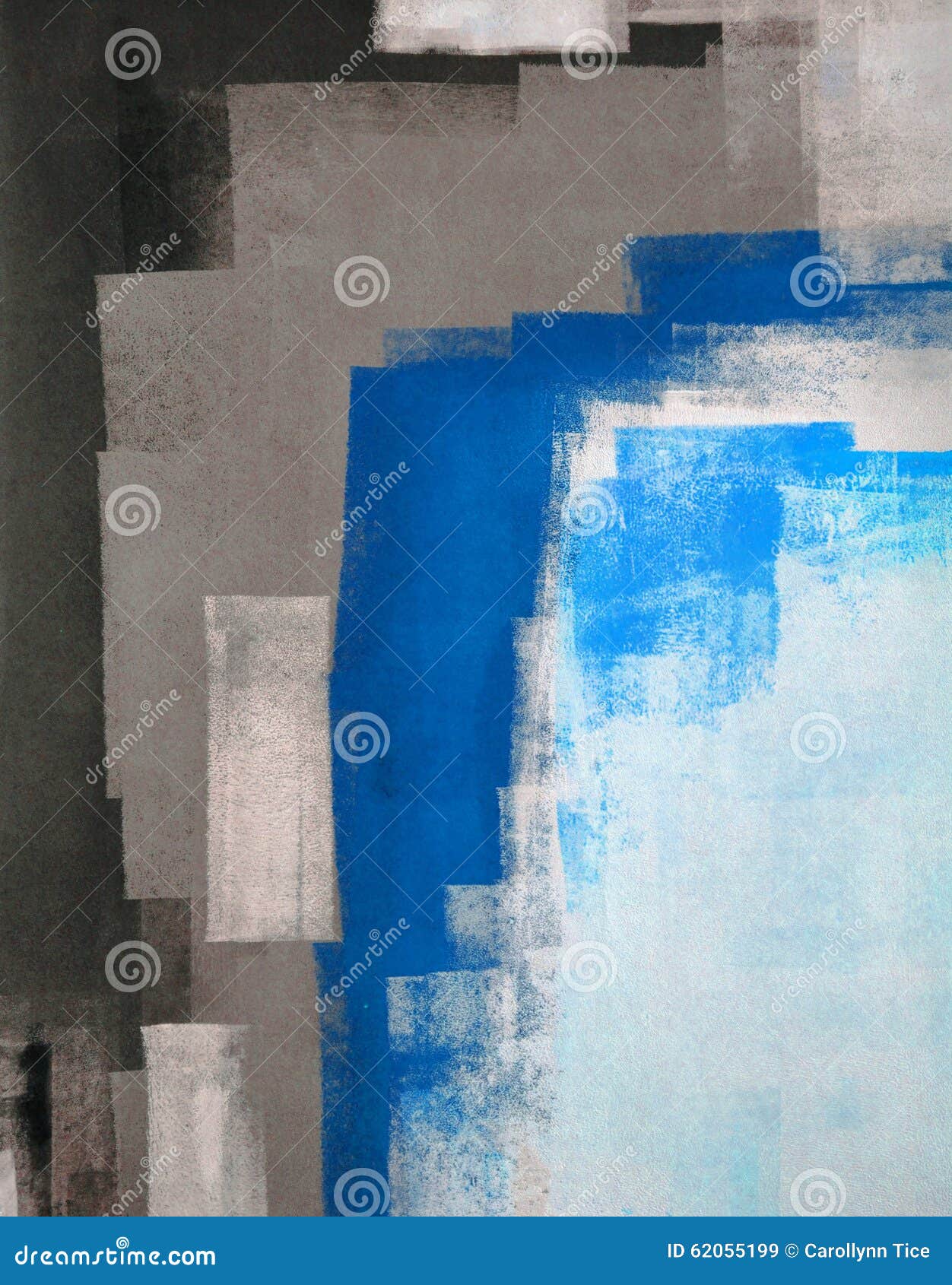 Blue and Grey Abstract Art Painting Stock Image - Image of white, grey ...