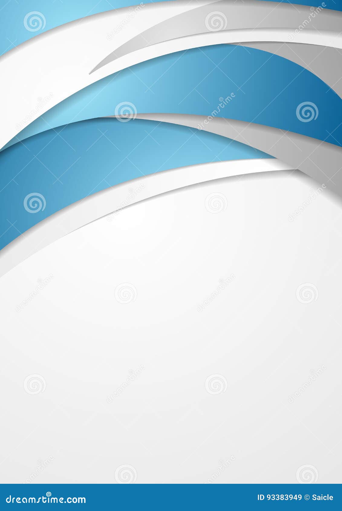 Blue and Grey Abstract Wavy Flyer Design Stock Vector - Illustration of ...
