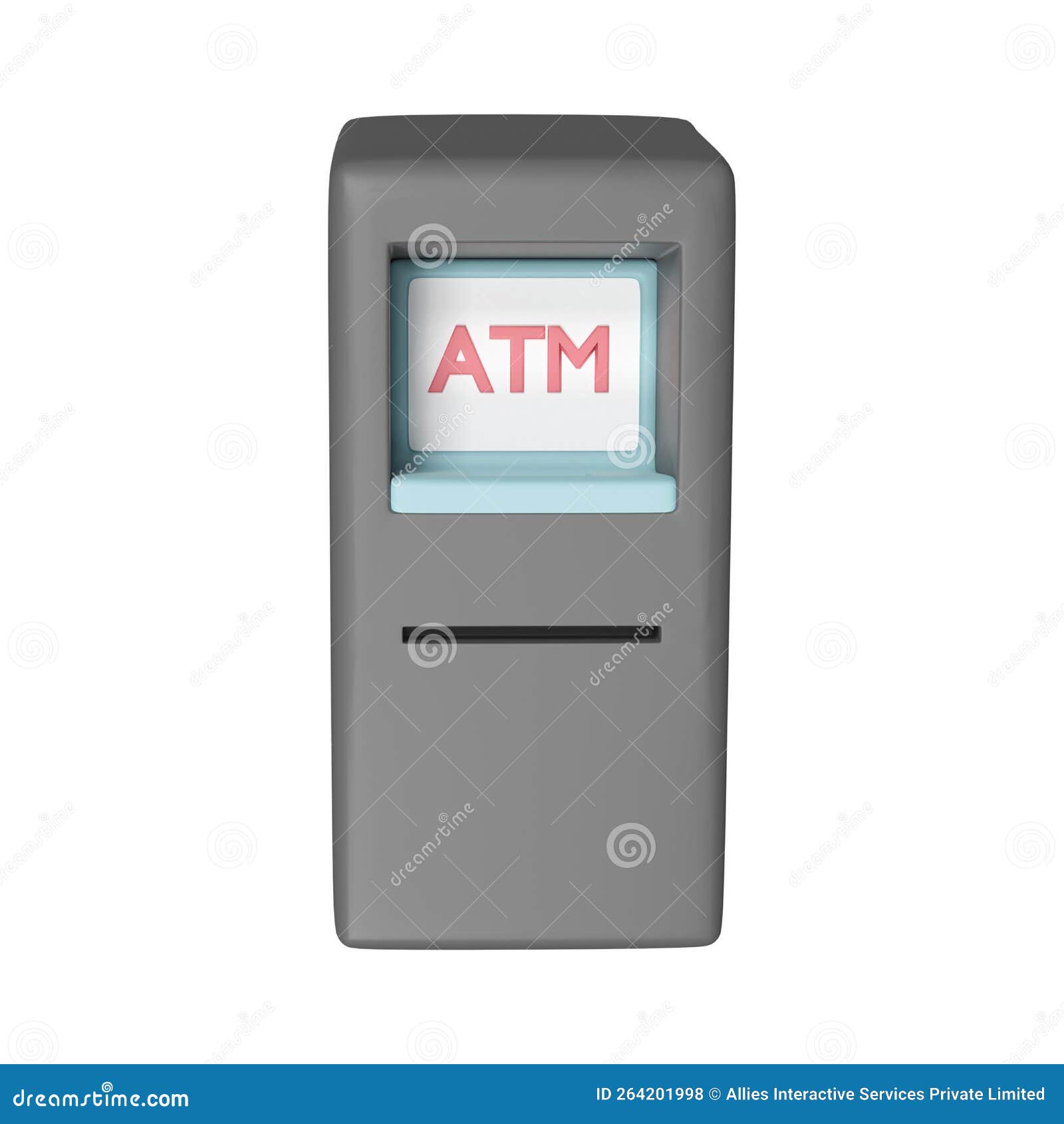 Blue and Grey ATM Machine Icon in 3D Render Stock Illustration ...