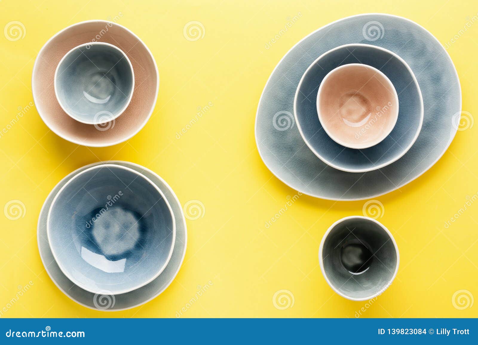 Blue, Grey and Beige Dinnerware Stock Photo - Image of concept, kitchen ...