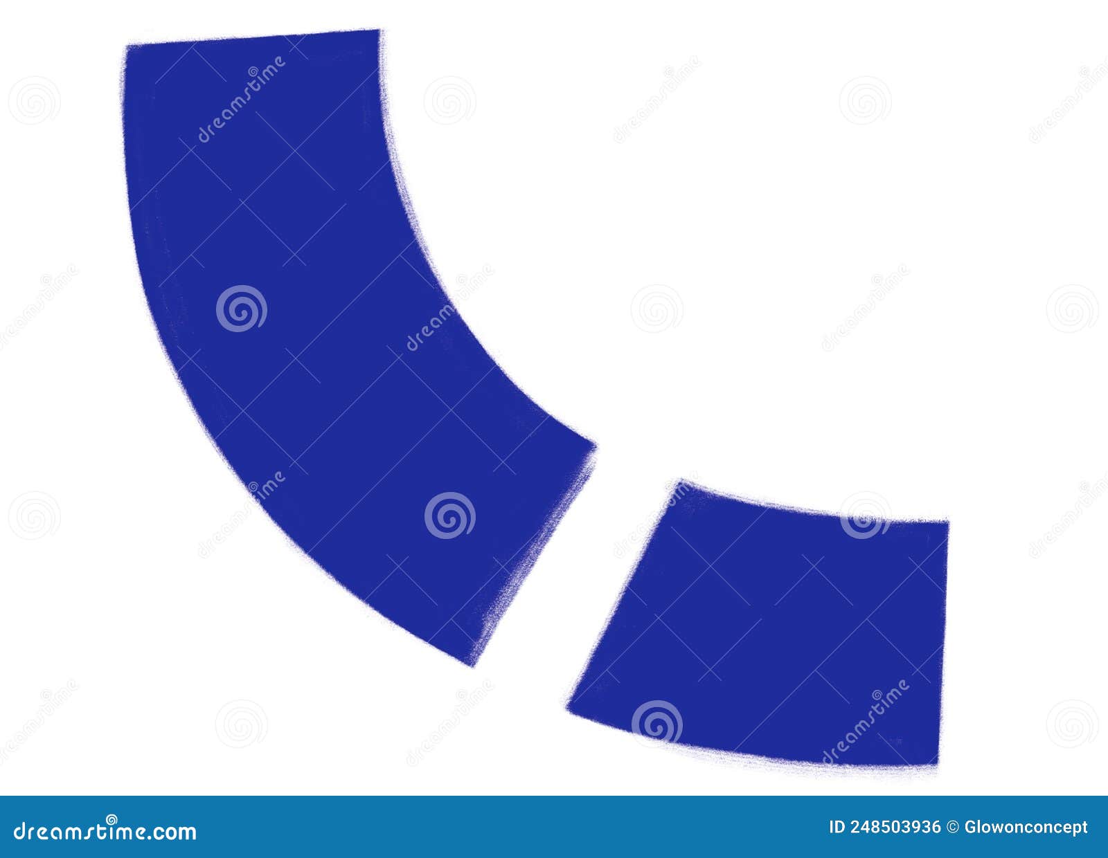 Blue Grey Black Geometric Half Circle Minimal Style Element Hand Drawn ...