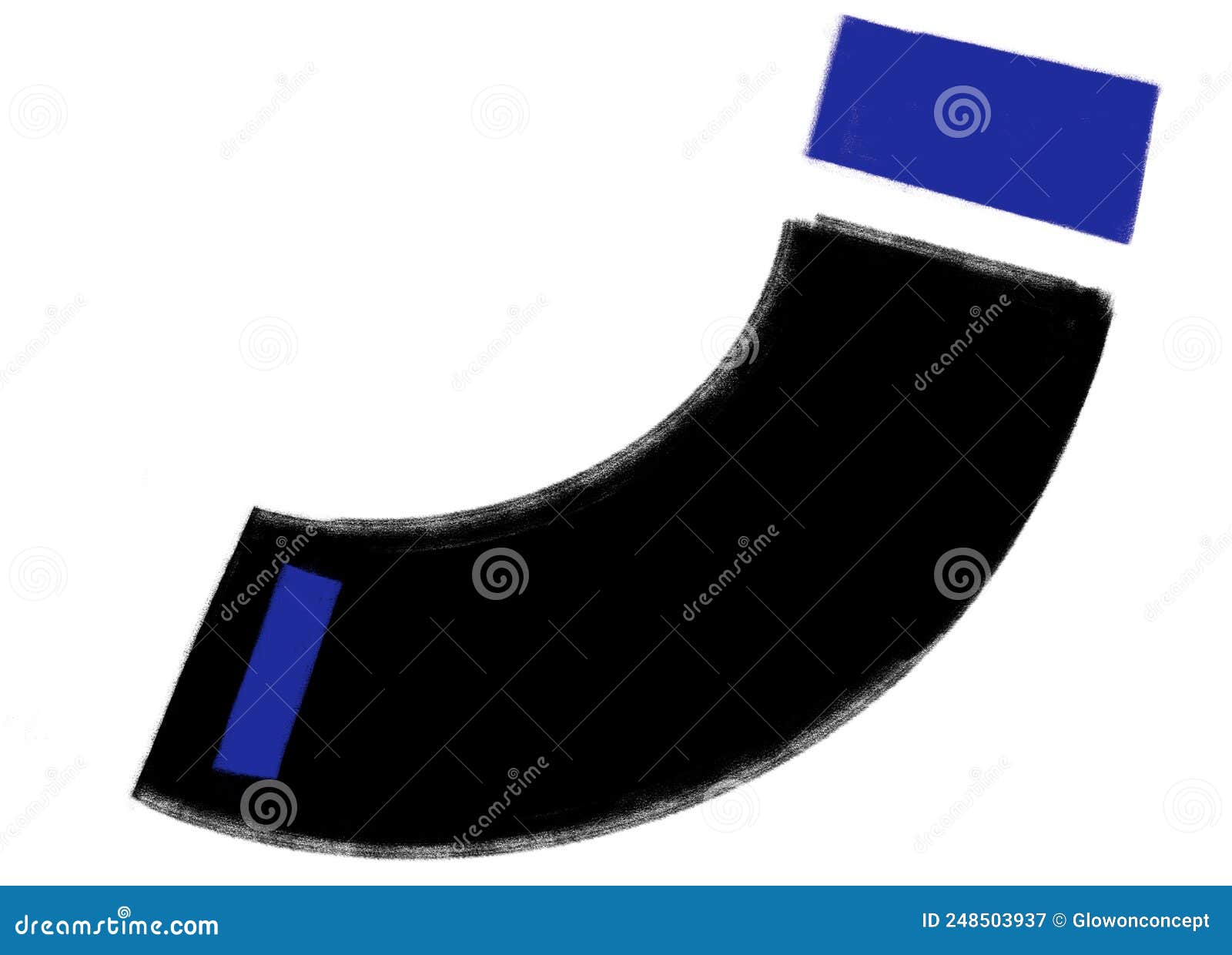 Blue Grey Black Geometric Half Circle Minimal Style Element Hand Drawn ...