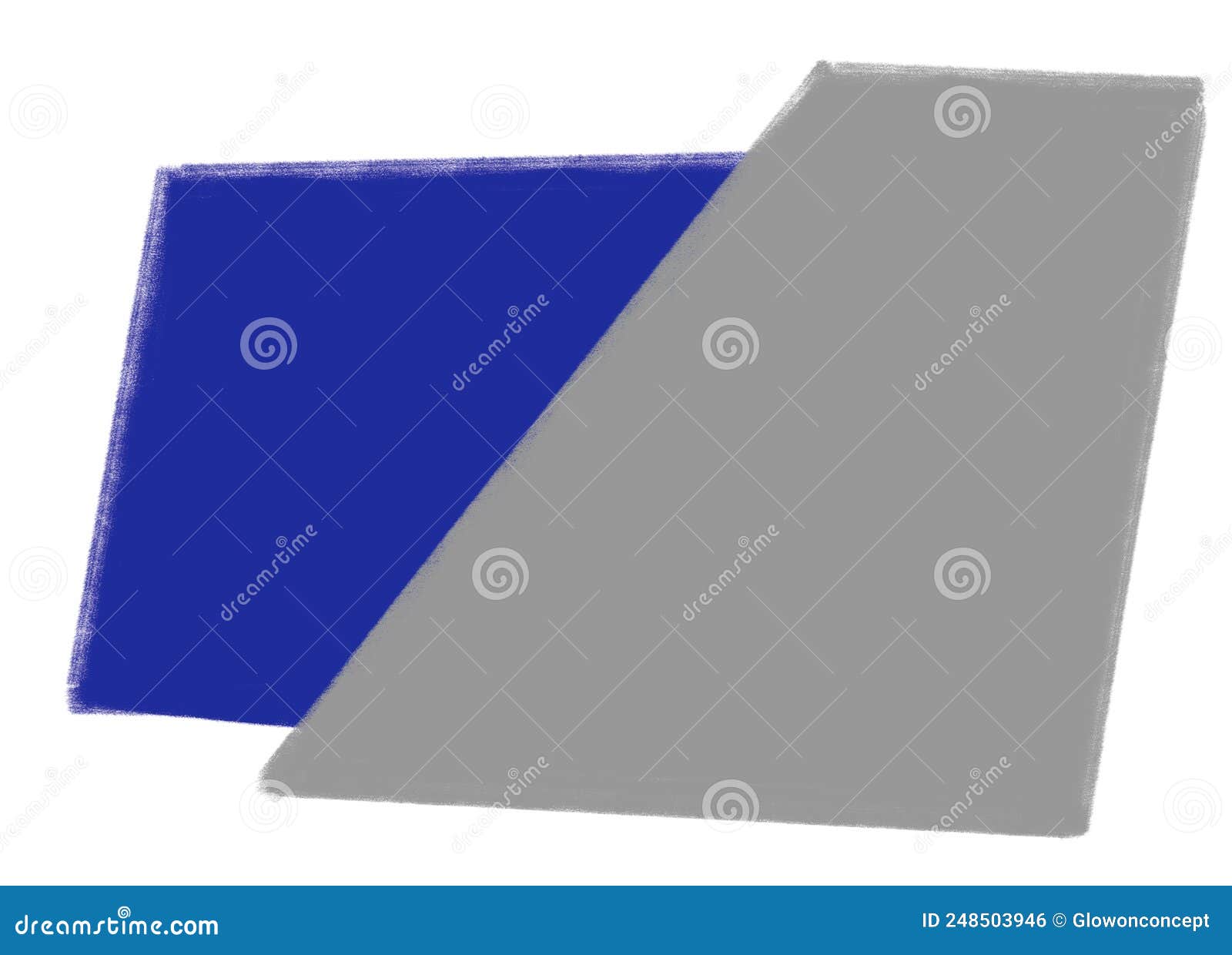 Blue Grey Black Geometric Rectangle Minimal Style Element Hand Drawn ...