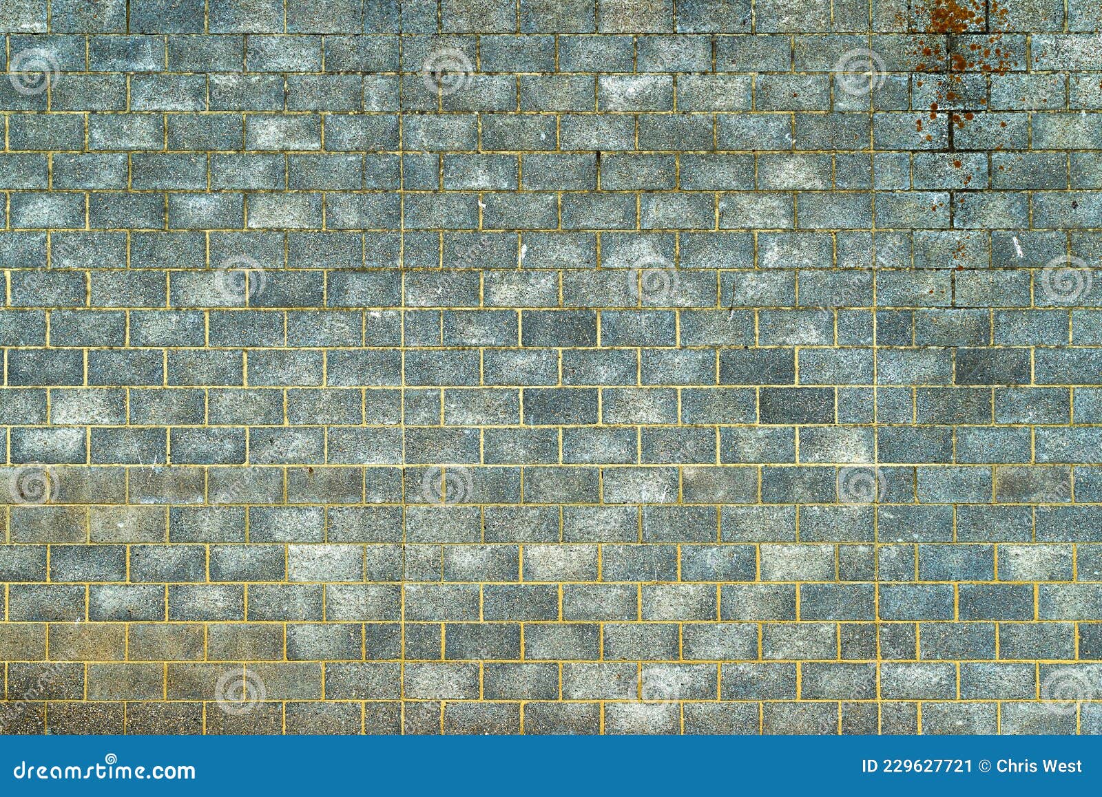 A Blue and Grey Block Work Wall Stock Image - Image of decorative ...