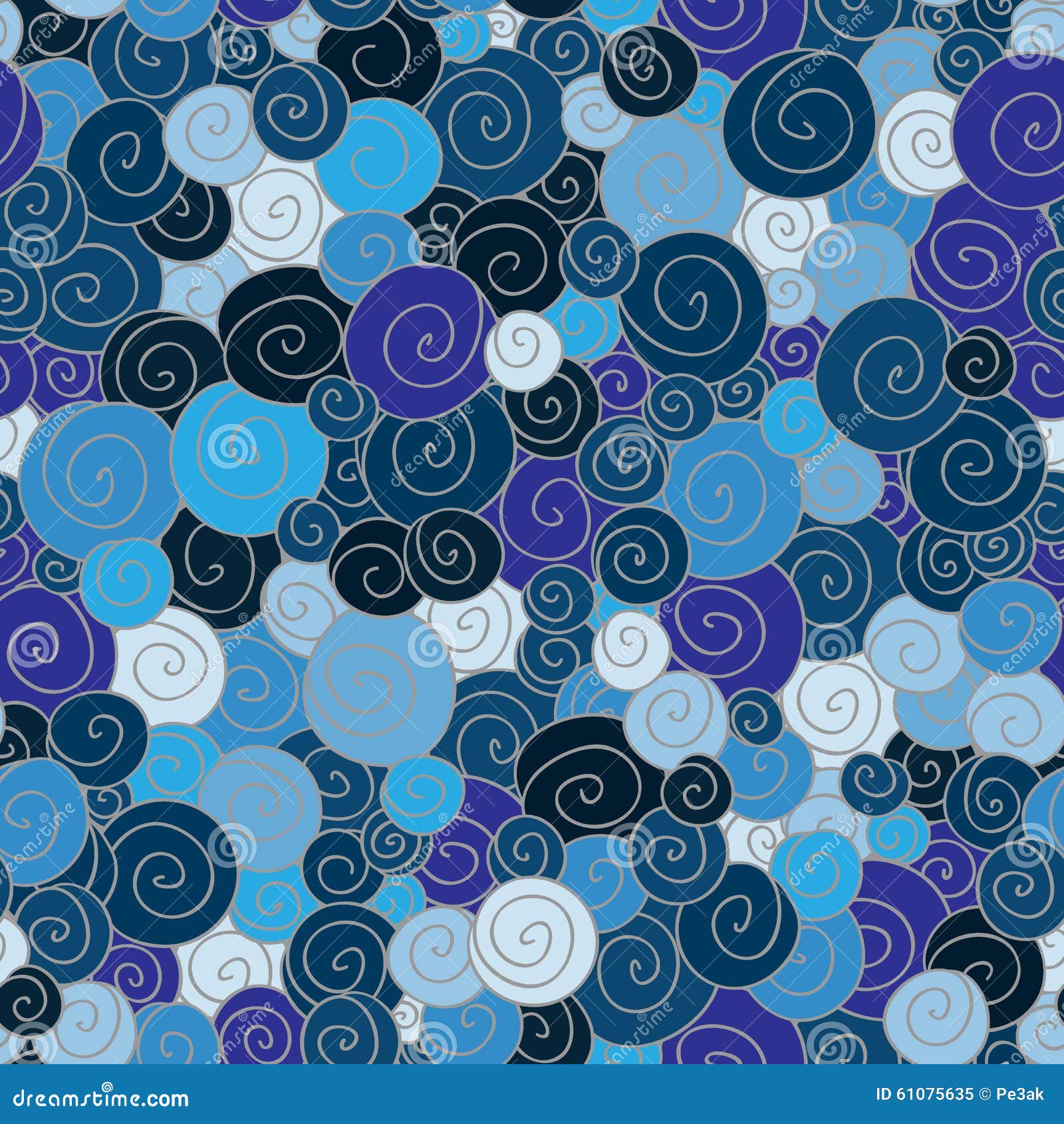 Blue Grey Circles Background Seamless Pattern Stock Illustration ...