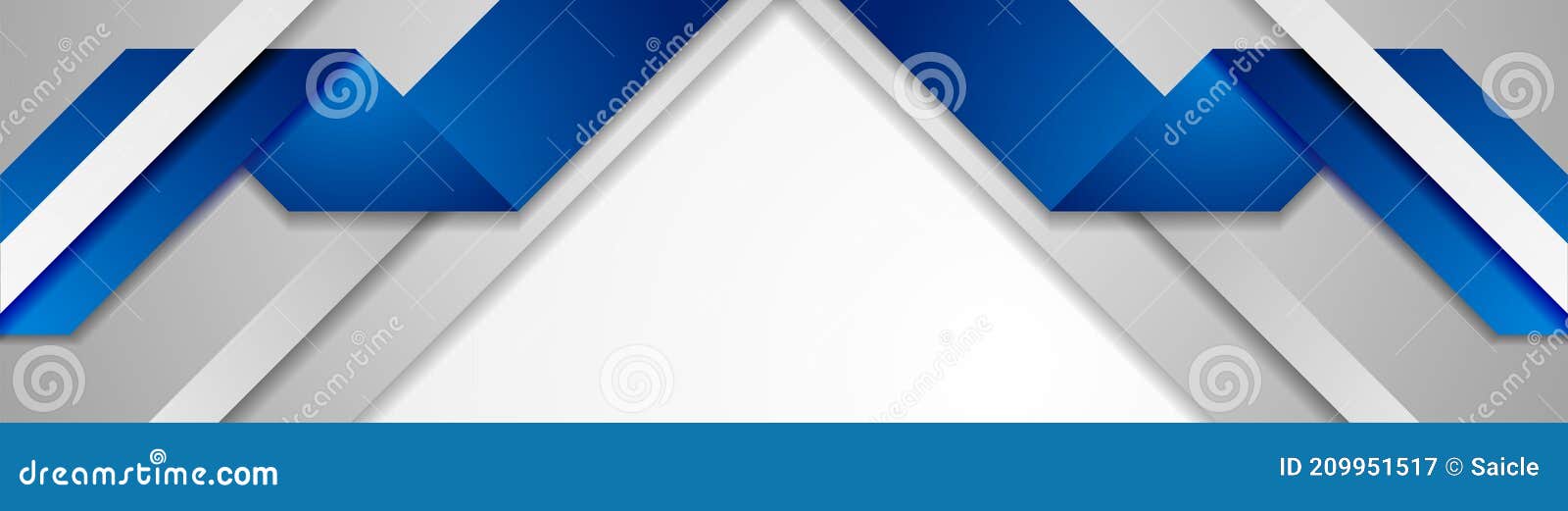 Blue and Grey Geometric Paper Abstract Banner Stock Vector ...