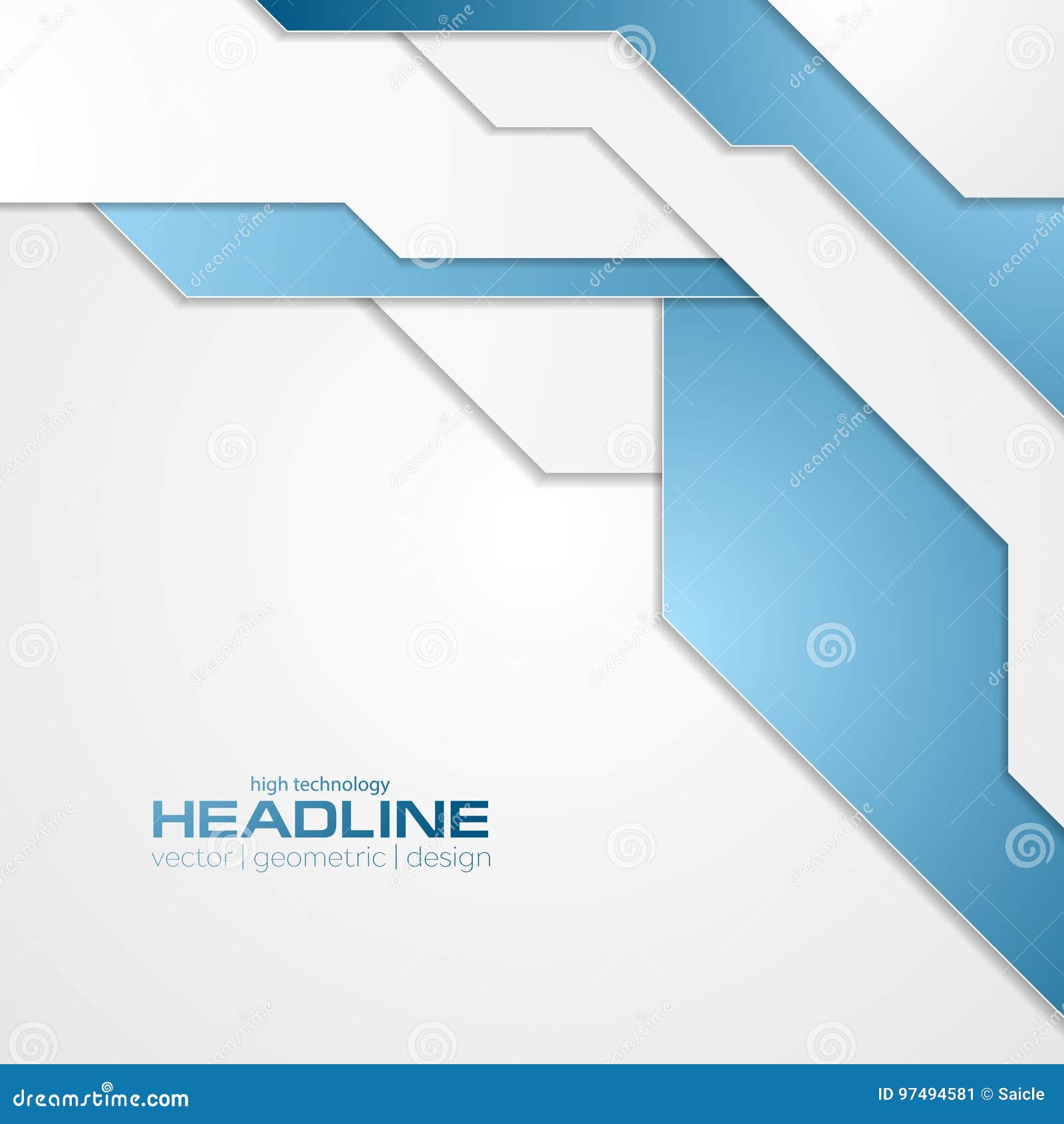 Blue Grey Hi-tech Abstract Geometric Background Stock Vector ...