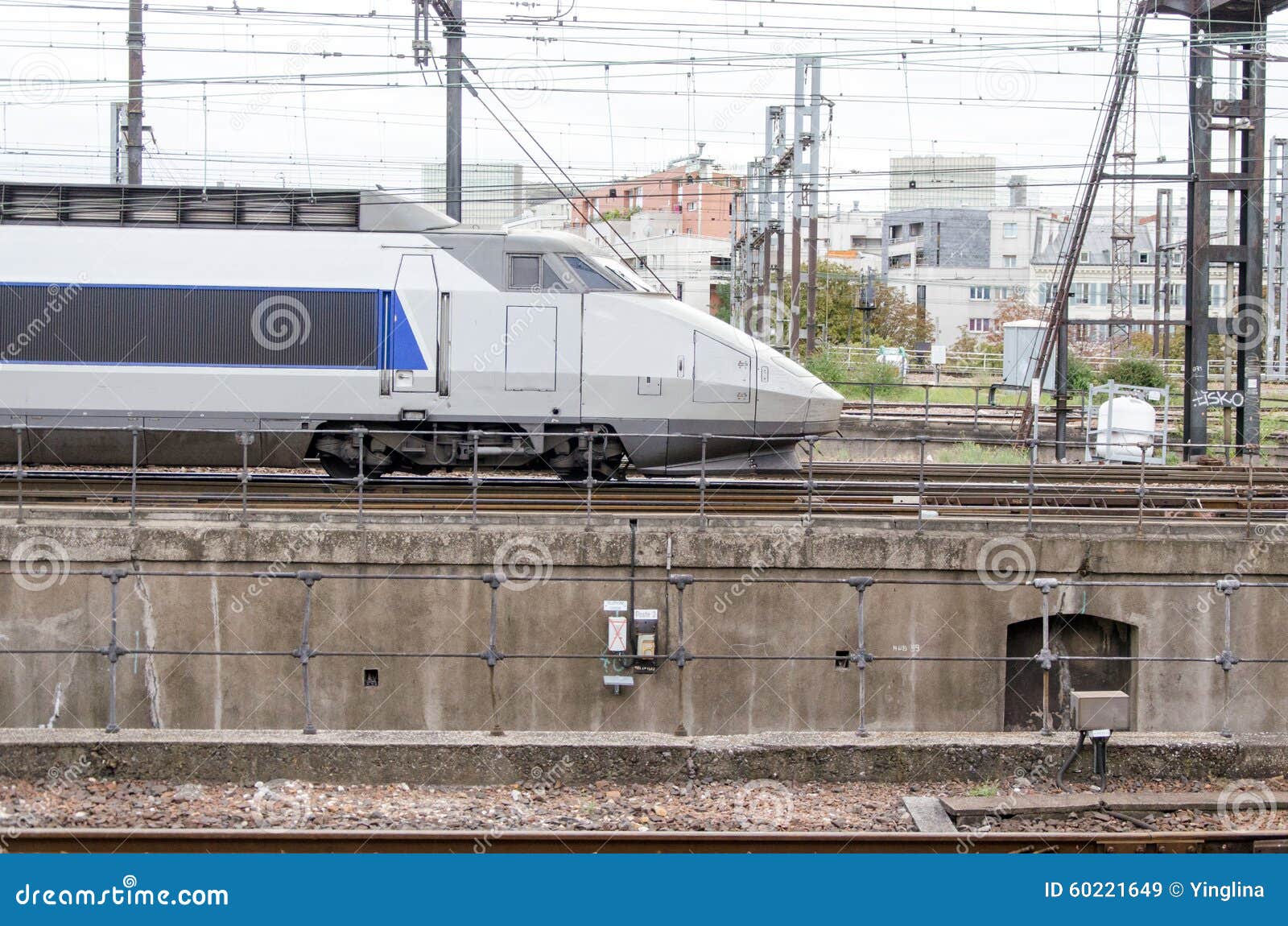 Blue and Grey High-speed Train Stock Image - Image of locomotive, sncf ...