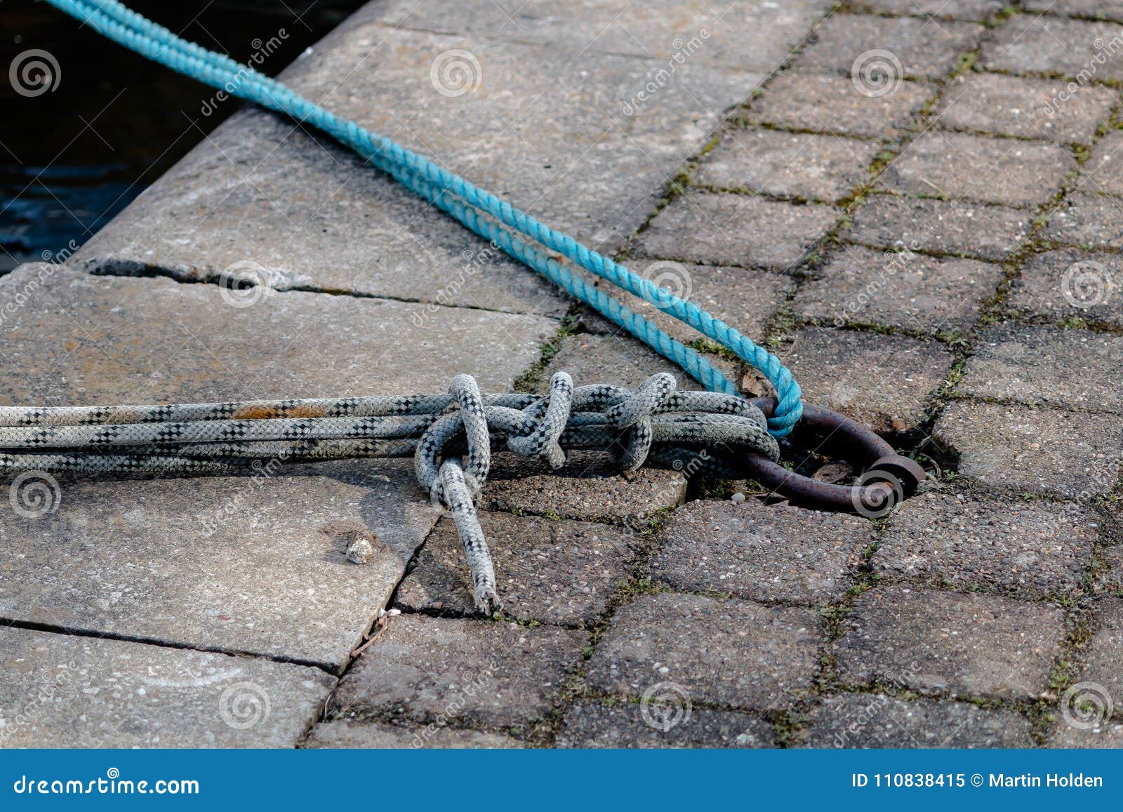 Blue and Grey Ropes stock image. Image of west, canal - 110838415