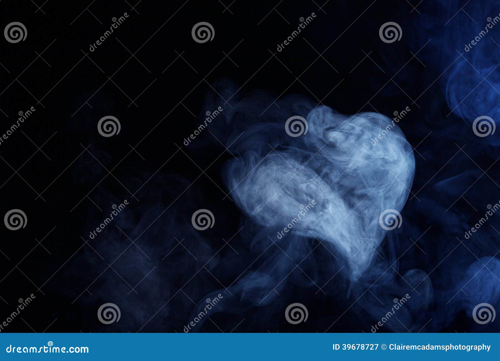 Blue/Grey Smoke in the Shape of a Heart on Black B Stock Image - Image ...