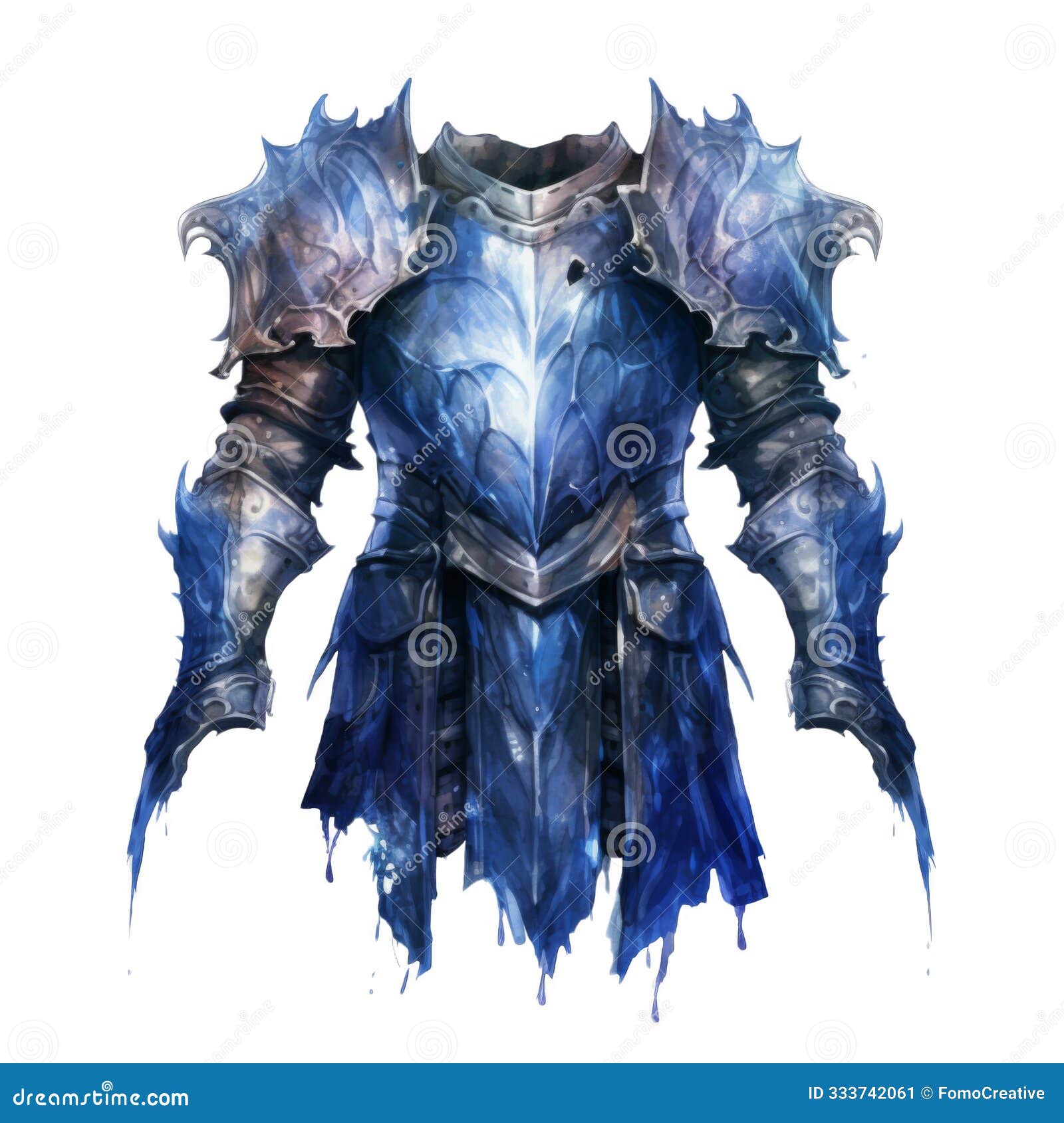 Blue and Grey Spiked Armor with Dripping Liquid Stock Illustration ...