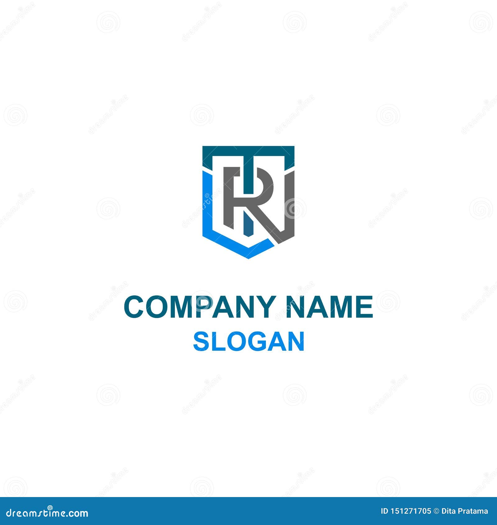 TR Letter Initial Shield Logo. Stock Illustration - Illustration of ...