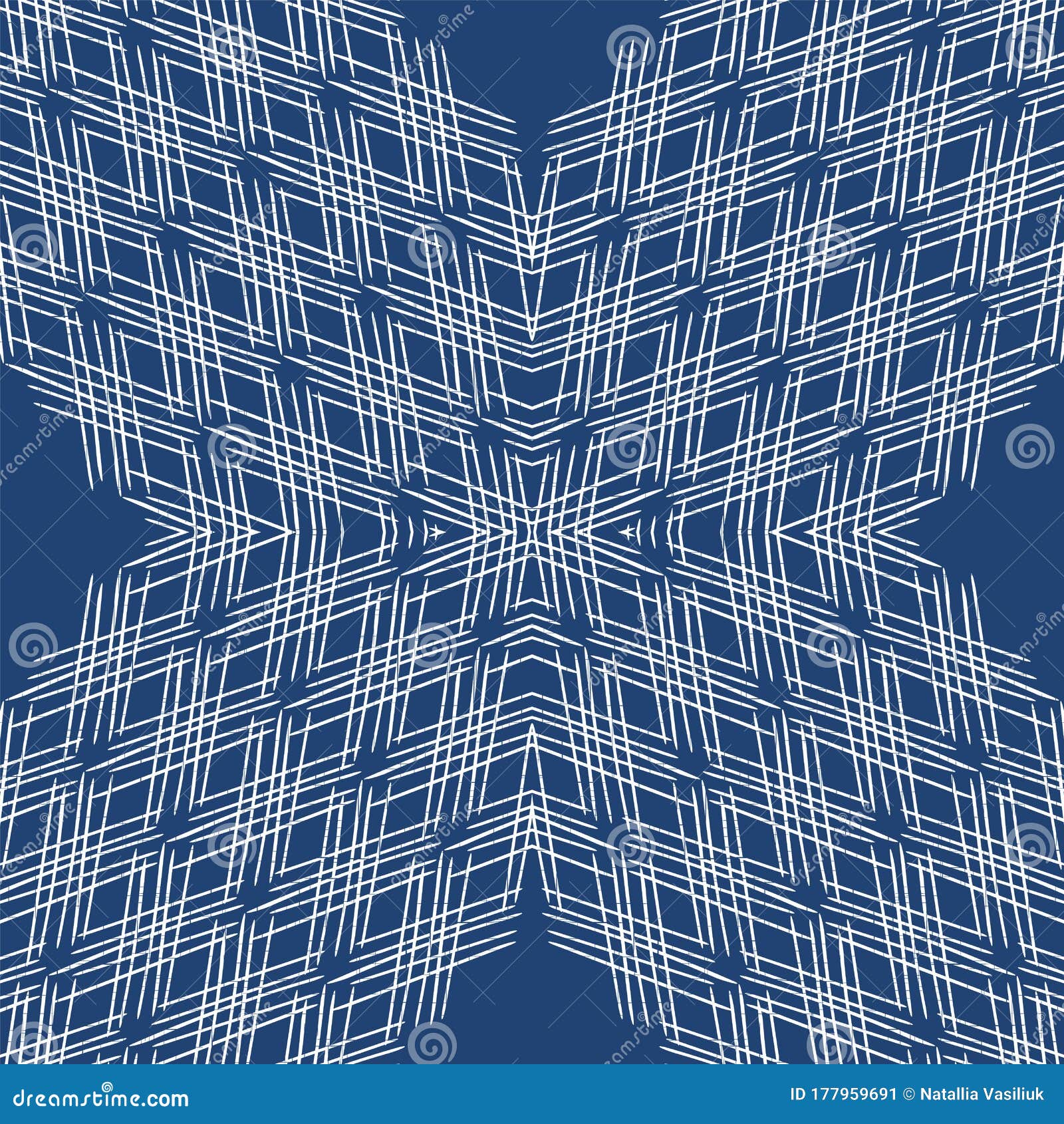 Blue Grid Checkered Vector Seamless Pattern. Stock Vector ...