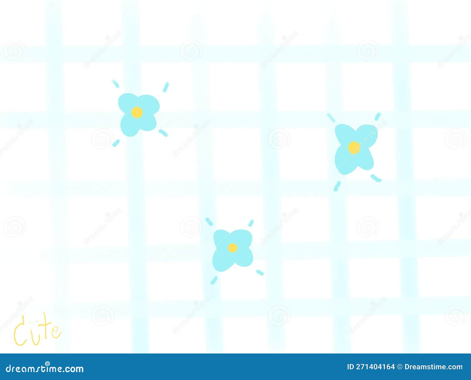 Blue Grid 3 Cute Blue Flowers in a Grid Stock Illustration ...