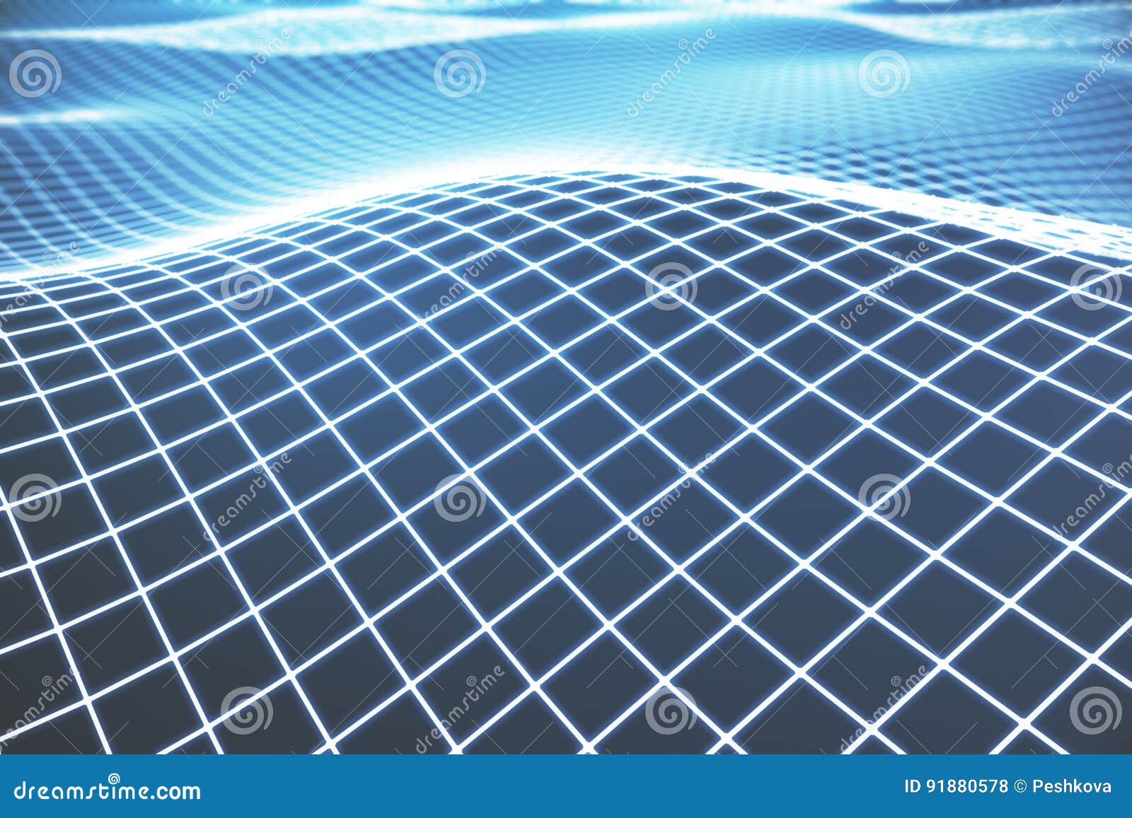 Blue grid waves stock illustration. Illustration of matrix - 91880578