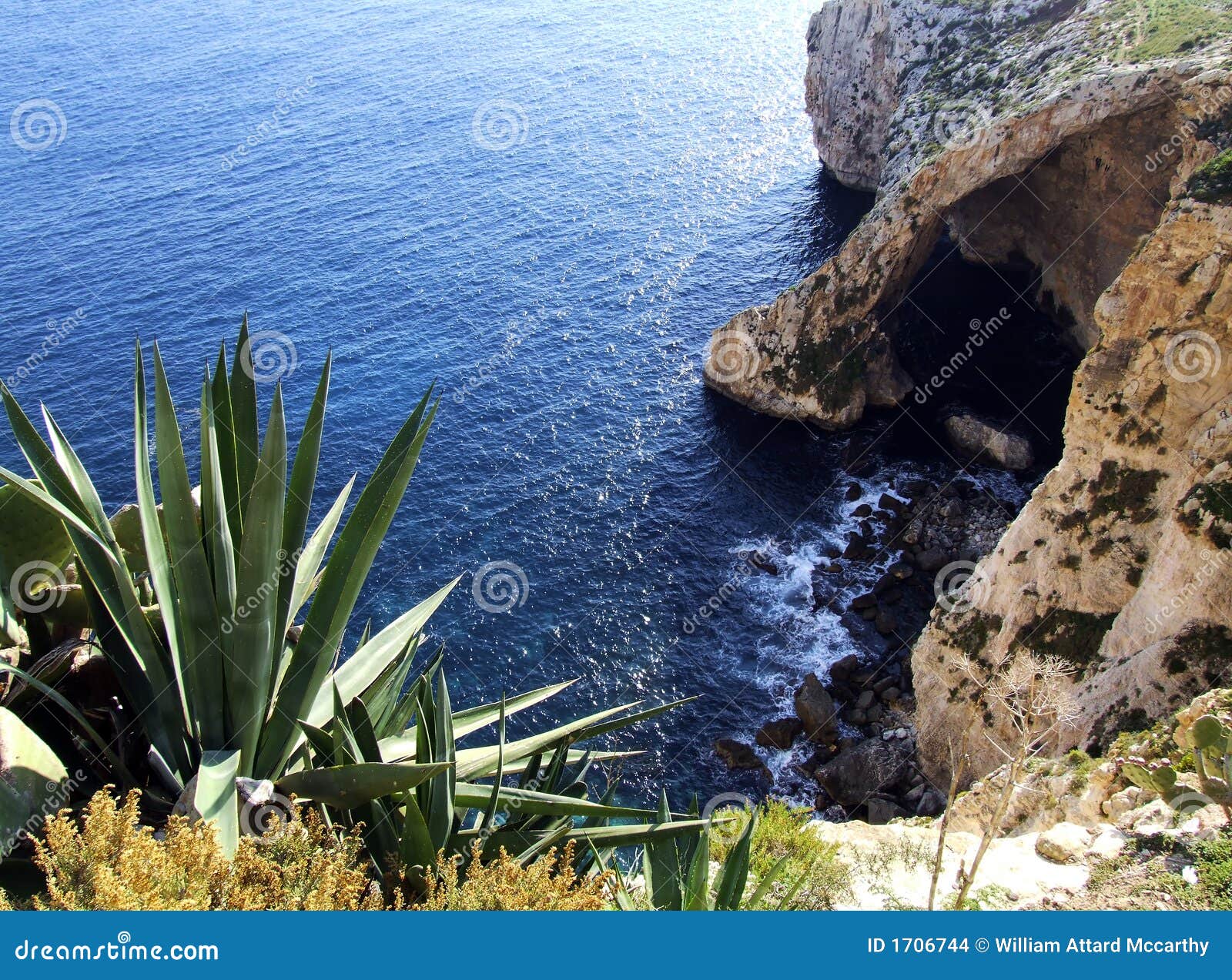 Blue Grotto stock photo. Image of europe, cliff, outdoor - 1706744