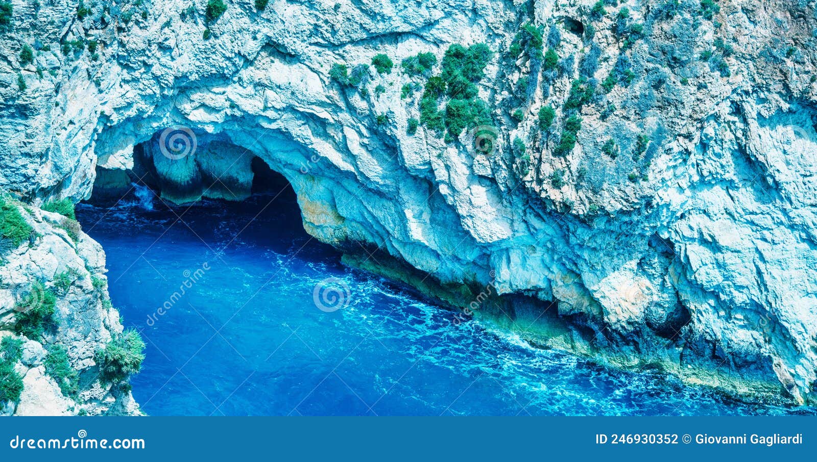 The Blue Grotto Aerial View in Malta Stock Photo - Image of beautiful ...