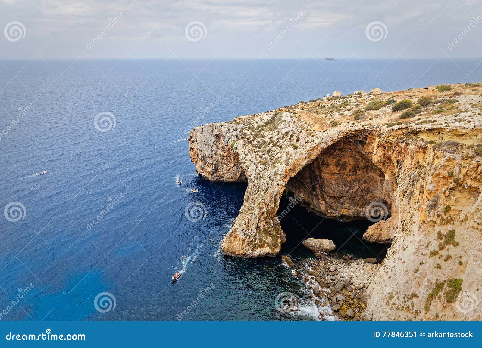 Blue Grotto, Il-Qrendi, Malta & X28;wide Angle& X29; Stock Image ...