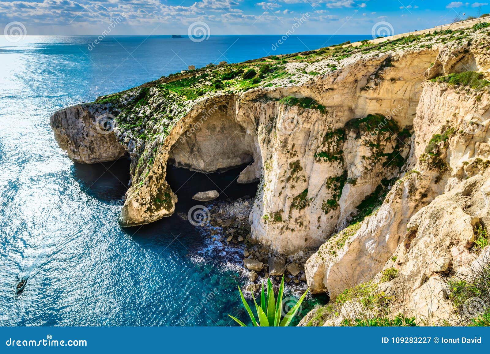 Blue Grotto, Malta One of Natural Landmarks Stock Image - Image of blue ...