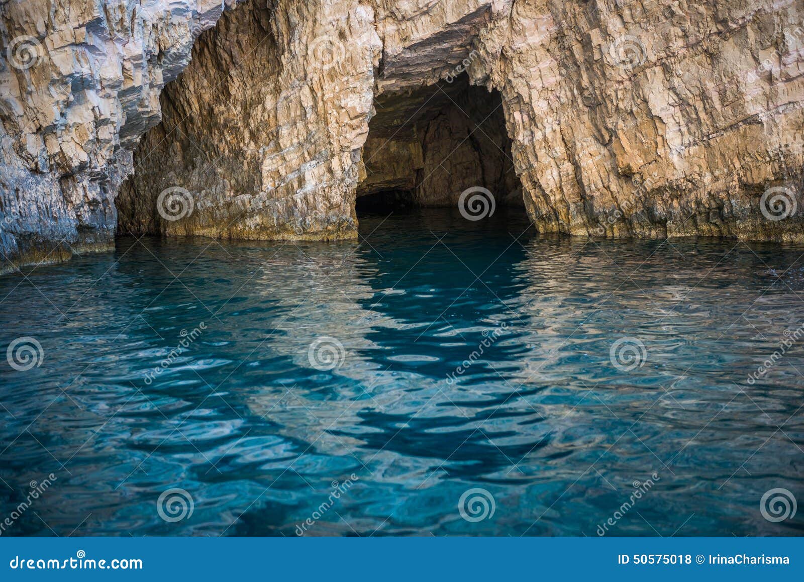 Blue grotto on Zakynthos stock photo. Image of decoration - 50575018
