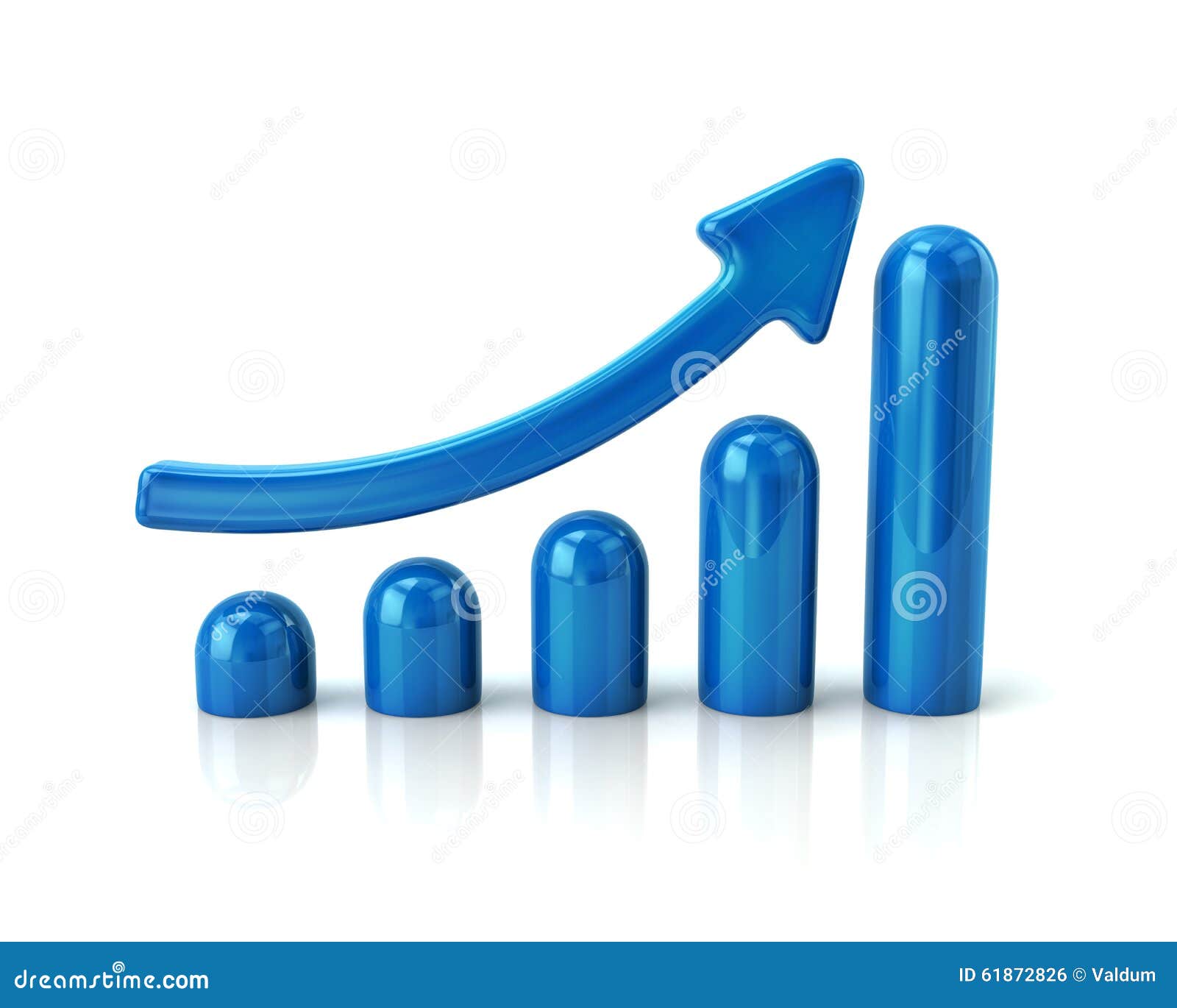 Blue growing graph stock illustration. Illustration of arrow - 61872826