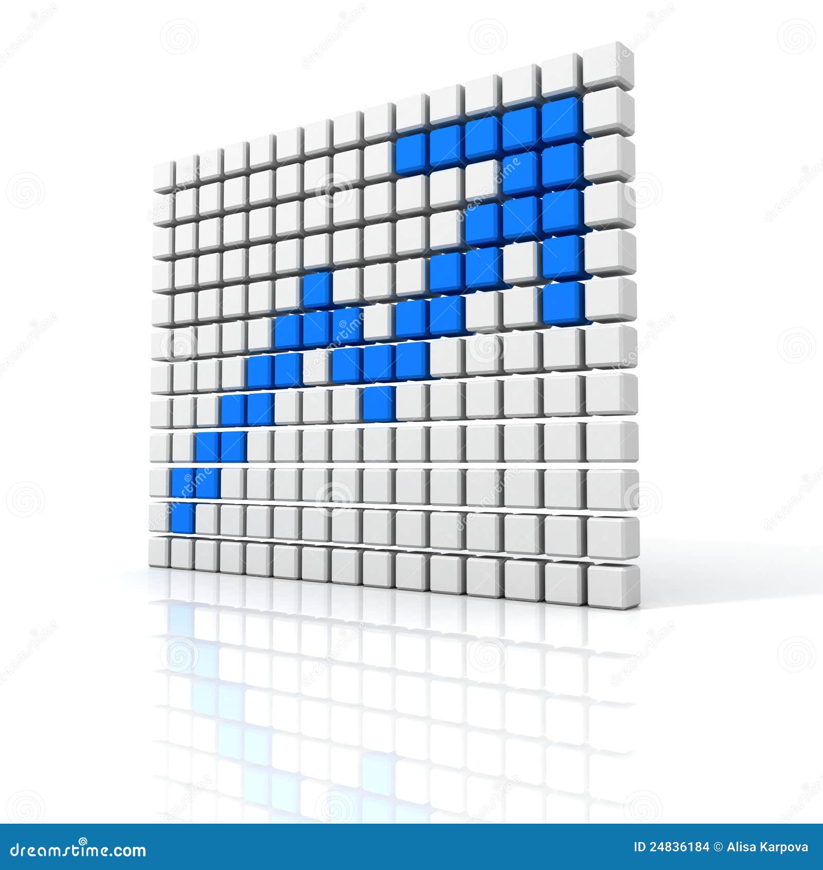 Blue Growth Up Arrow from White Cubes Stock Illustration - Illustration ...