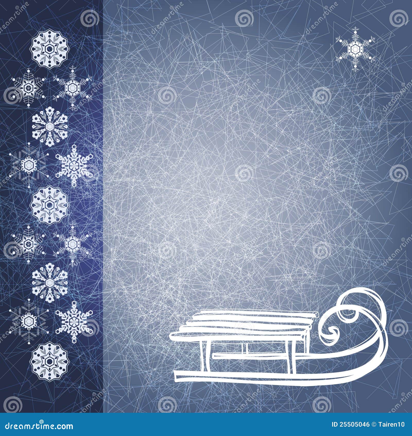 Blue Grunge Winter Background with Sledge. EPS10 Stock Vector ...