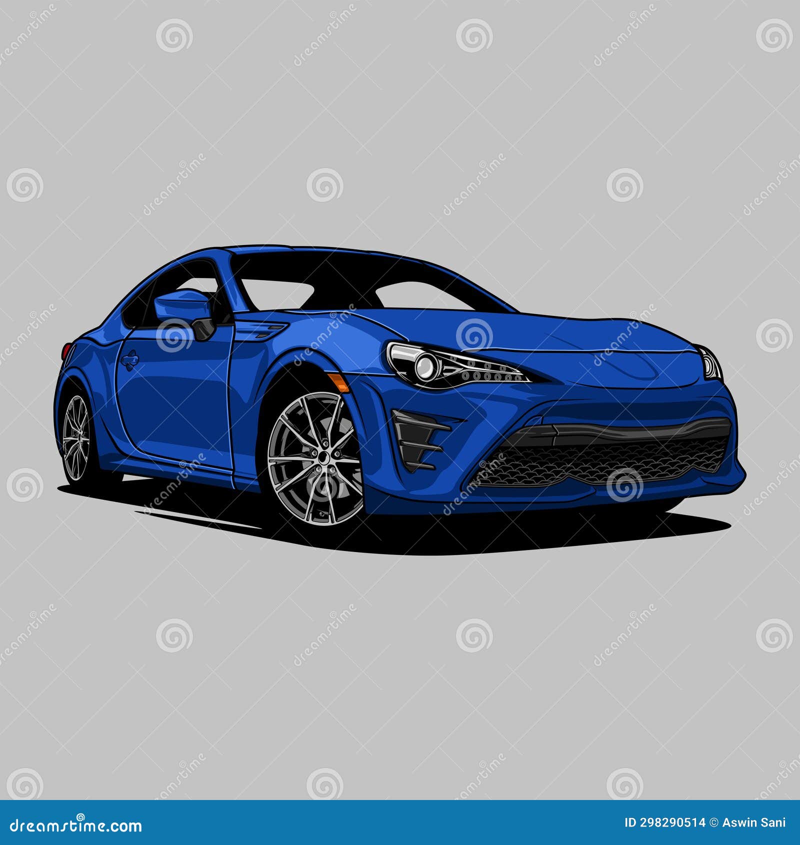 Blue GT86 2017 stock vector. Illustration of automobile - 298290514