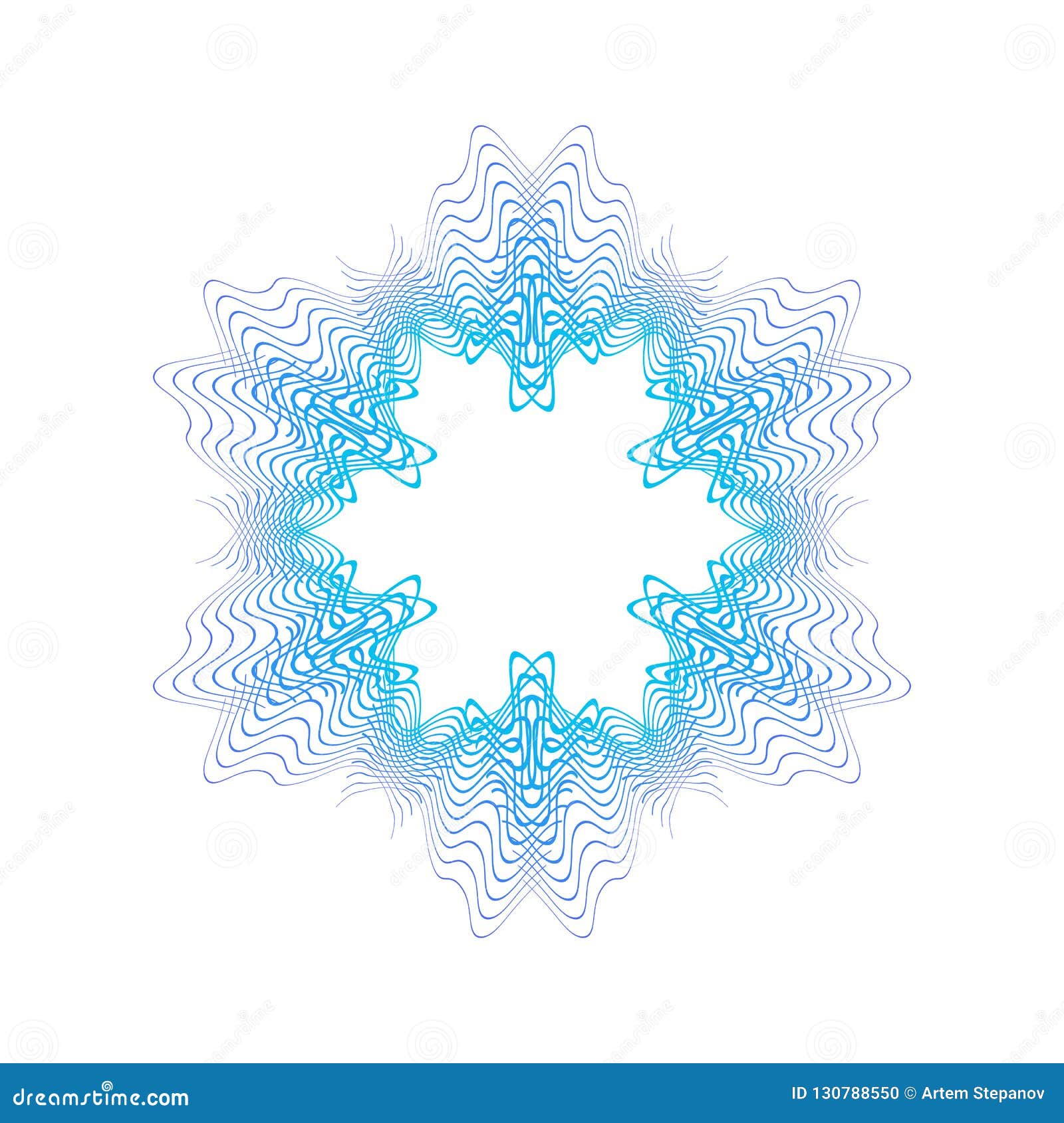 Blue Guilloche Rosette or Spirograph Background Vector Illustration ...