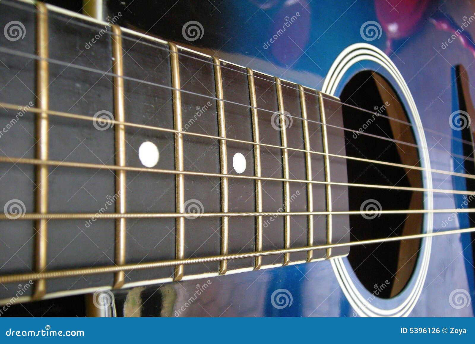 Blue guitar stock photo. Image of closeup, metal, strings - 5396126