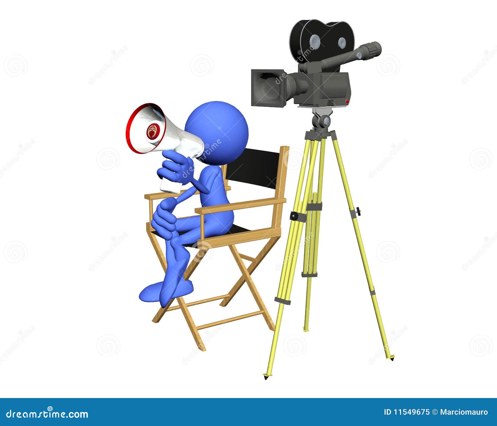 Blue Guy Film Director stock illustration. Illustration of character ...