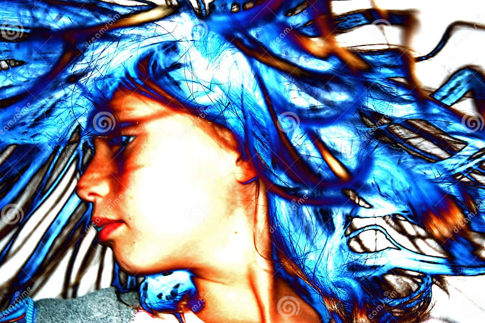Blue hair stock photo. Image of party, blue, color, wild - 91004