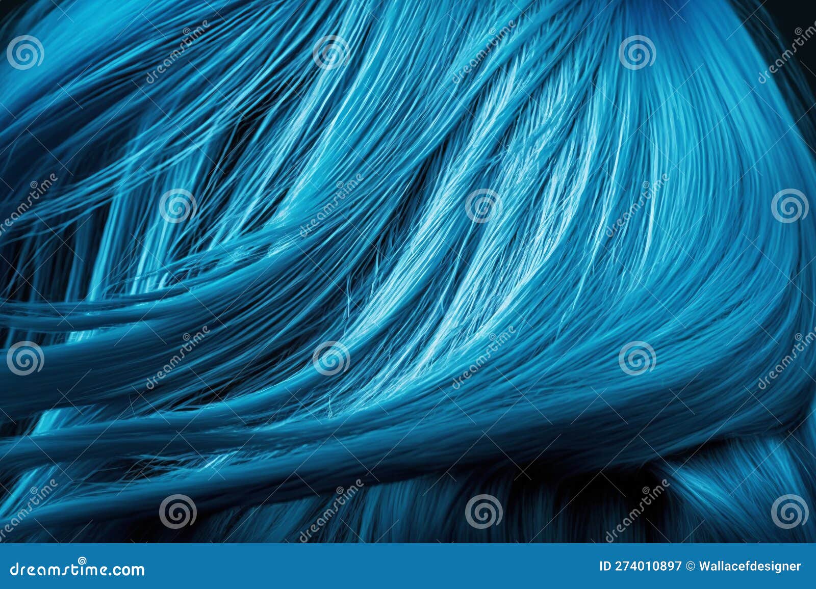 Blue Hair Texture Background. Generative AI. Stock Illustration ...