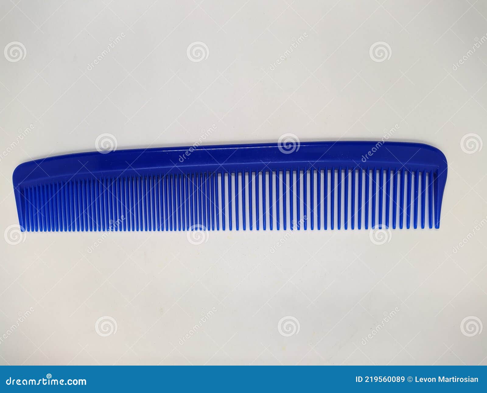 Blue Hairbrush. Blue Comb on White Background Top View Stock Image ...