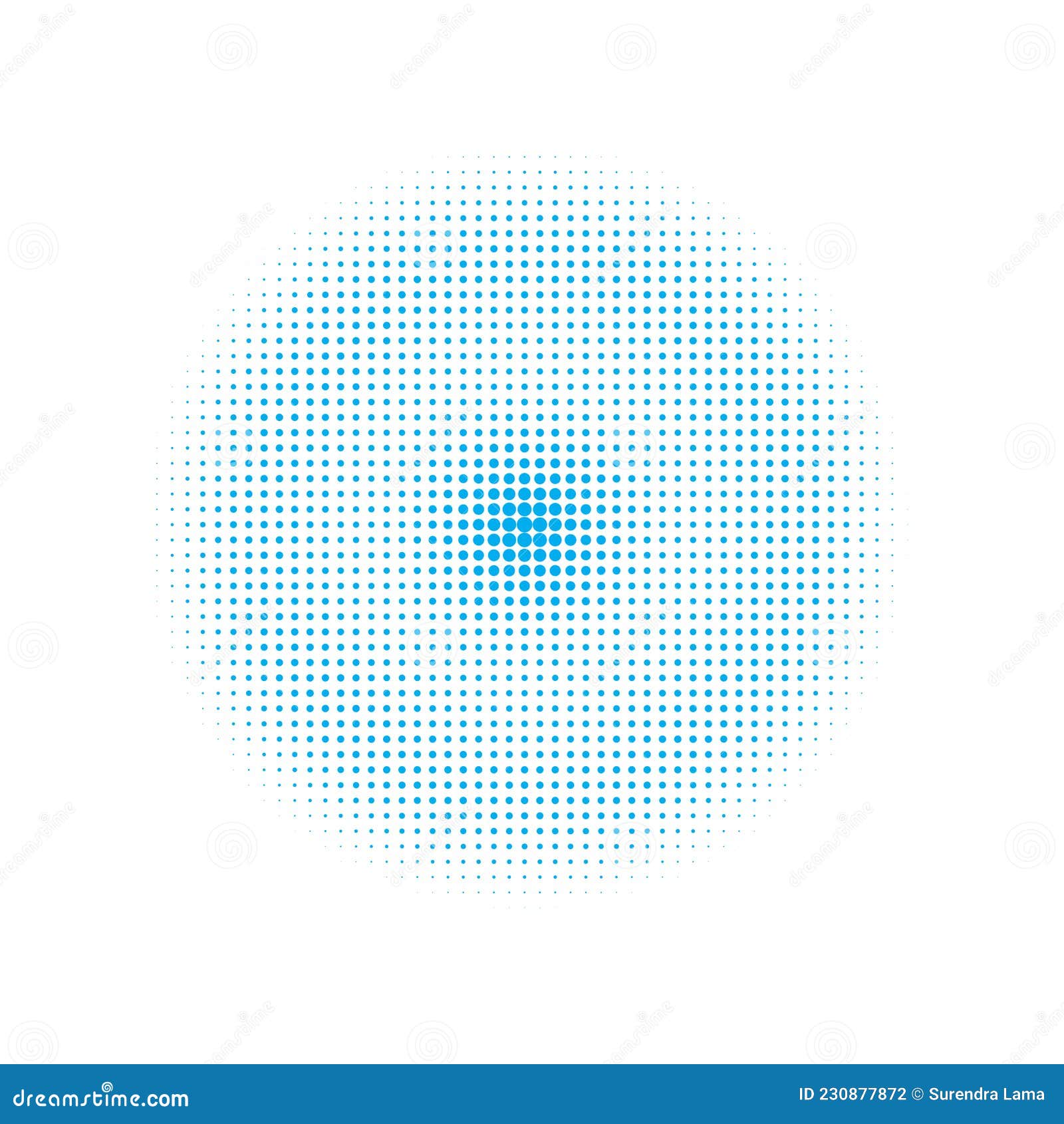 Blue Halftone Shape. Vector Element. Abstract Art. Texture Dots. Dot ...
