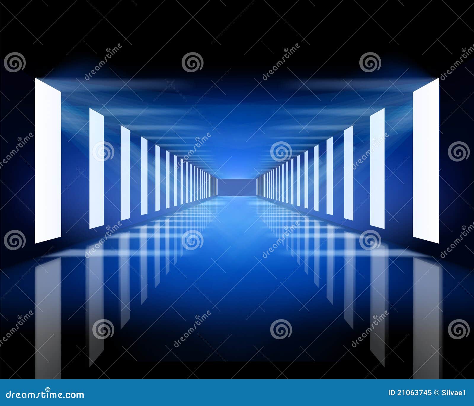 Blue hall stock vector. Illustration of interior, indoor - 21063745