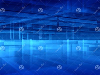 Blue hall abstract stock illustration. Illustration of cyberspace - 1475815