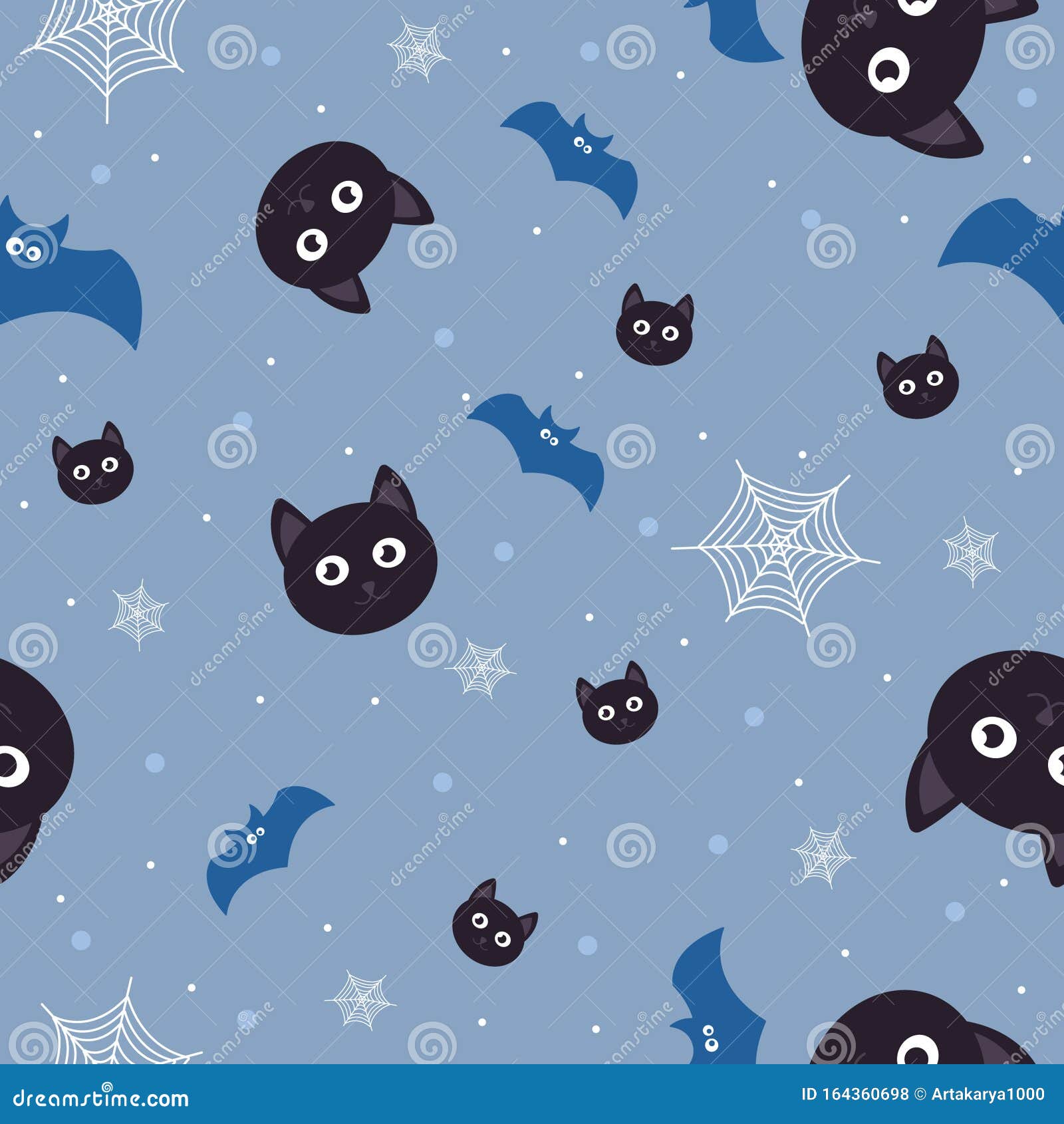 Blue Halloween Kids Pattern Backgroud Stock Vector - Illustration of ...